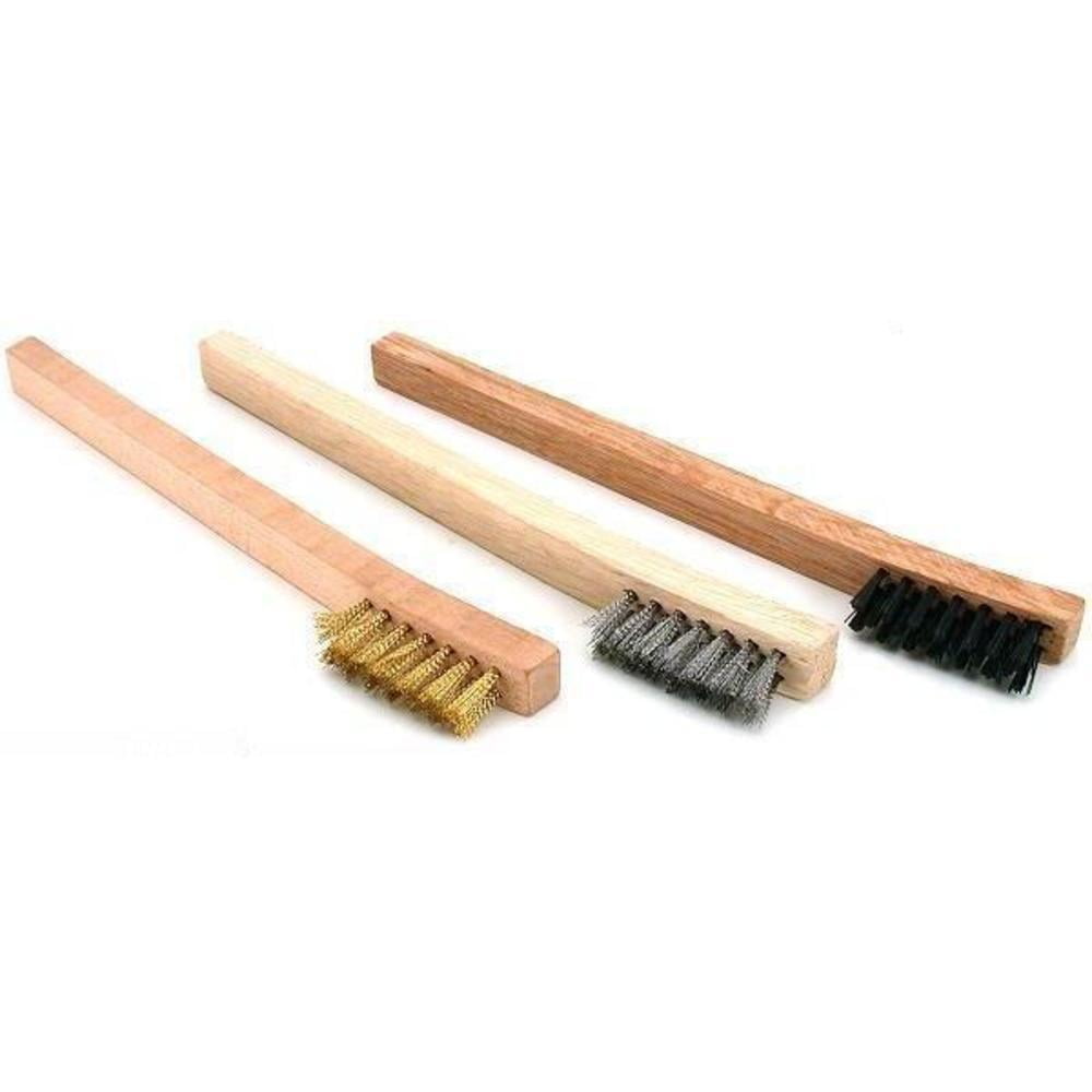 3Pcs Mini Wire Brushes Nylon Brass Steel Cleaning Tools - Walmart.com