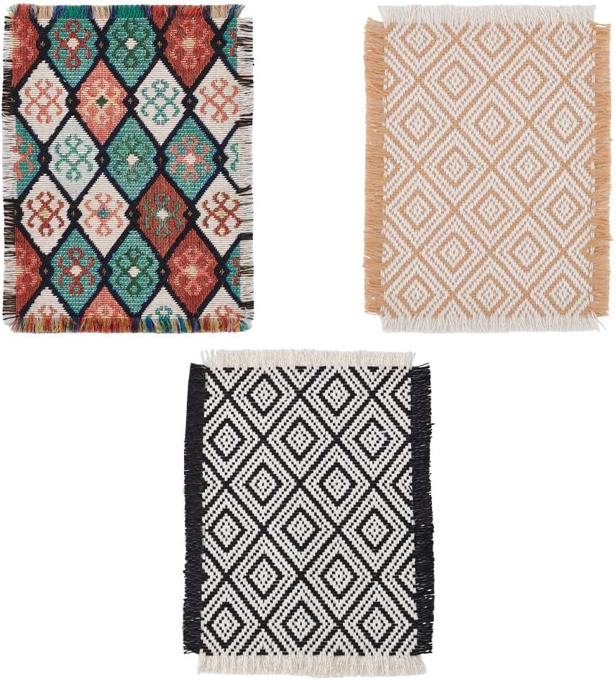 3Pcs Miniature Dollhouse Rugs 1/12 Scale Modern Geometric Dollhouse ...