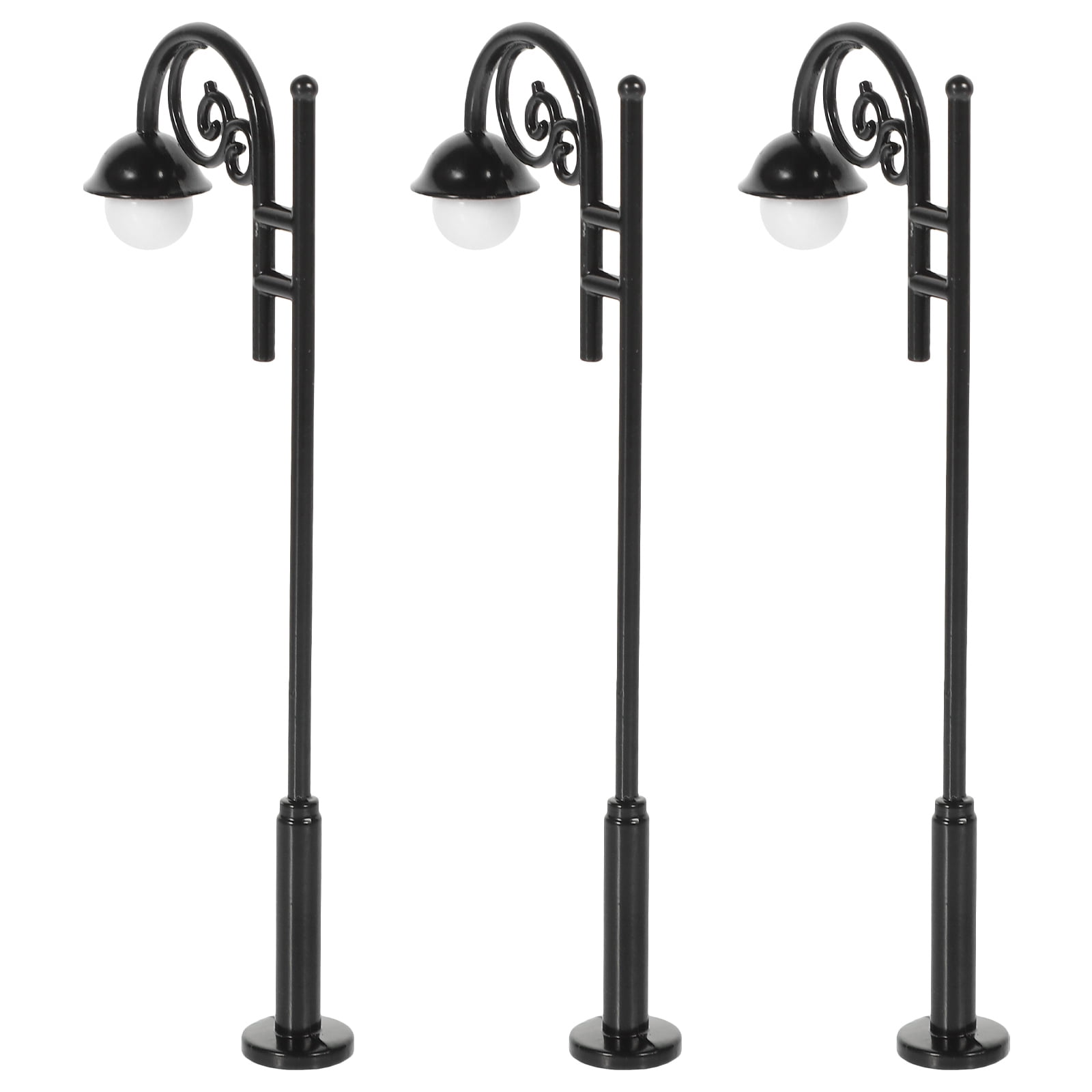 3Pcs Model Street Post Lights Miniature Street Lamp for DIY Dollhouse ...