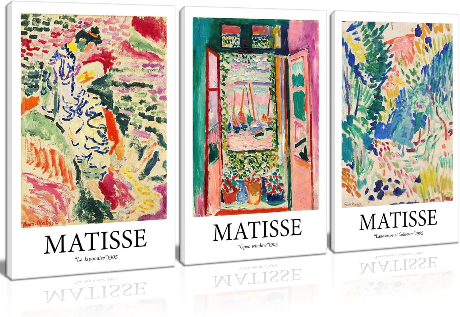 3Pcs Moon Phase Plant Wall Art Canvas Retro Moon Flower Decoration ...