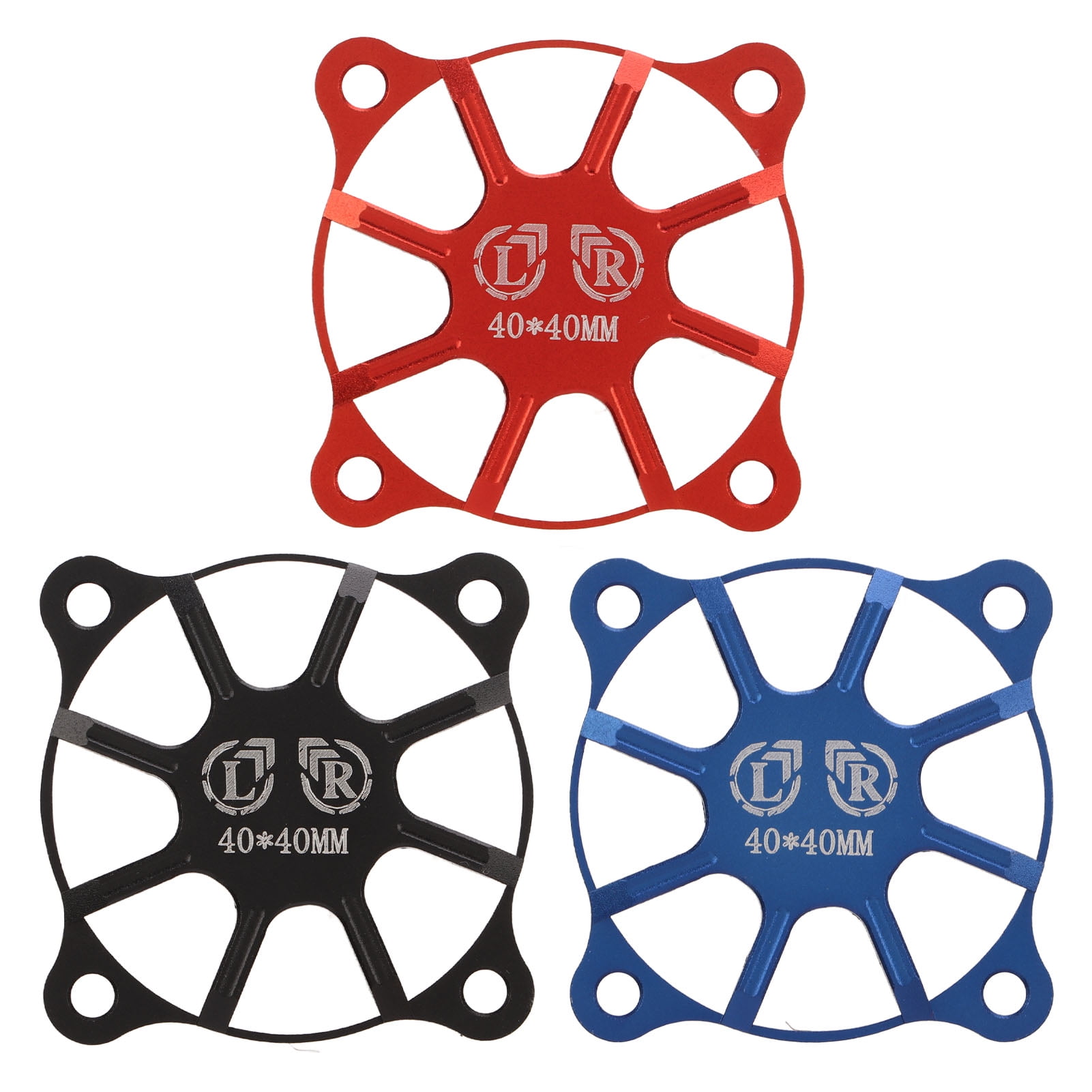 3Pcs Motor Cooling Fan Cover Black Red Blue 40x40mm Aluminium Alloy ...