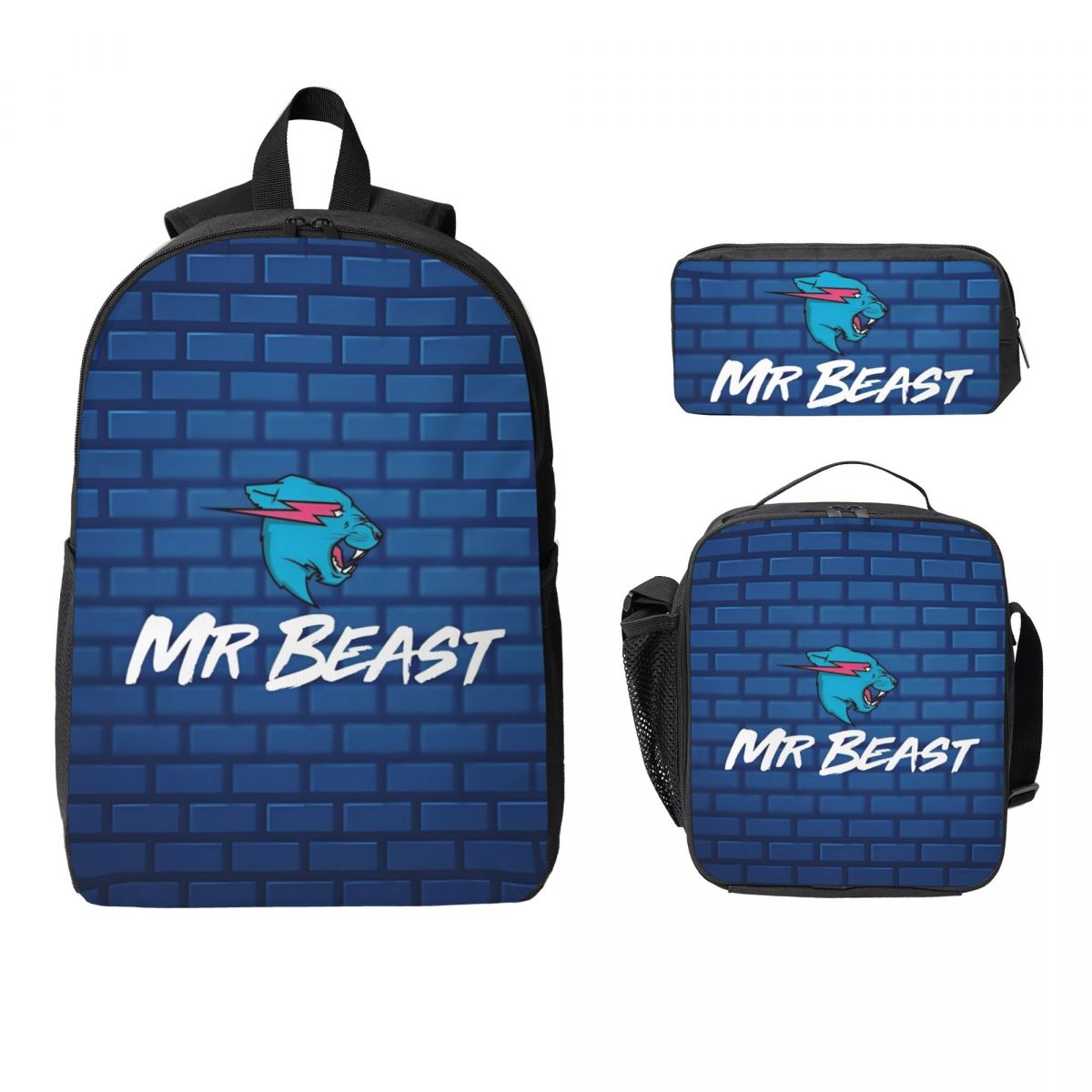 Mr Beasts Backpack Outdoor Bag 3 in 1 Bookbag Shoulder Bag Small Box ...