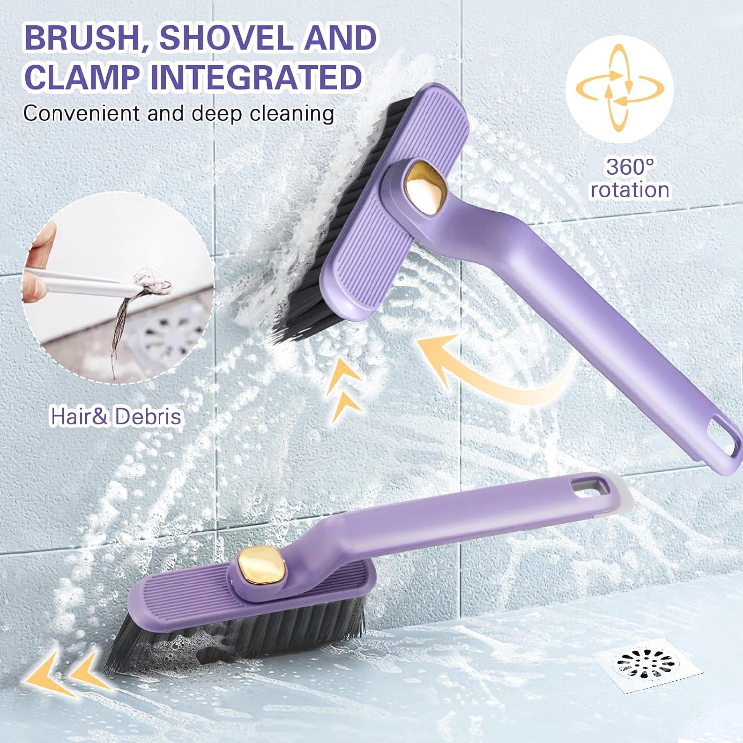 3Pcs Multi-Function Crevice Cleaning Brush, 360° Rotating Crevice ...