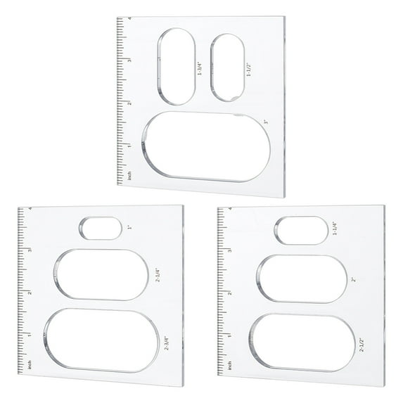 3Pcs Multifunctional Acrylic Drawing Scale Ruler Painting Stencils for ...