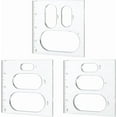 3Pcs Multifunctional Acrylic Drawing Scale Ruler Painting Stencils for ...