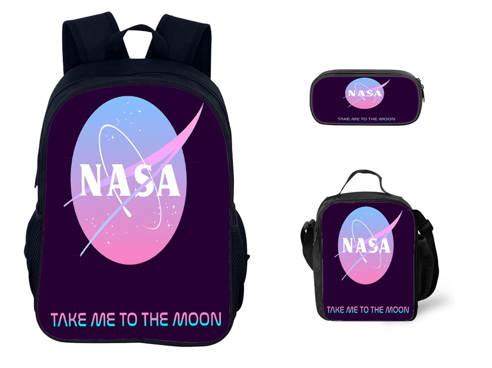 3Pcs NASA Themed Backpack Set with Waterproof Lunch Bag and Pencil Case ...