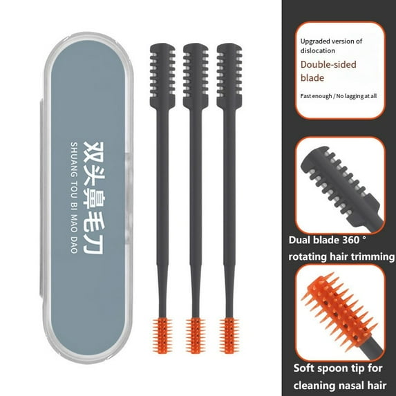 3Pcs Nasal Hair Trimmer, 2-in-1 Upgrade Double Sided Nose Knife ...