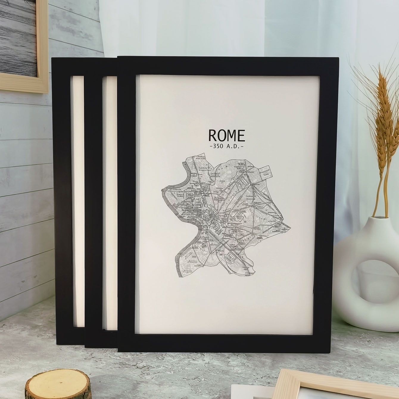 3Pcs Natural Pine Wood Photo Frames For Picture Wall or Tabletops Decor ...