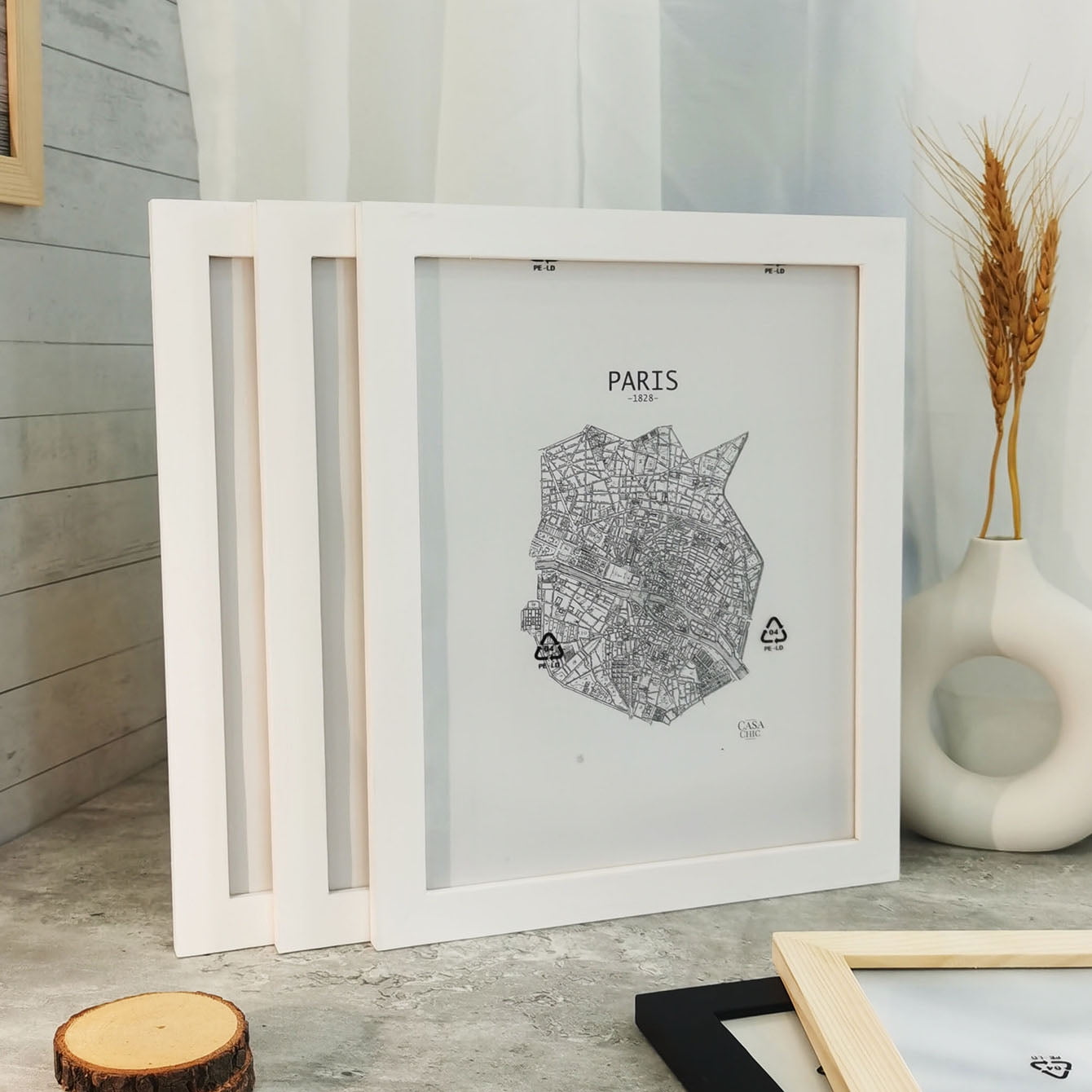 3Pcs Natural Pine Wood Photo Frames For Picture Wall or Tabletops Decor ...