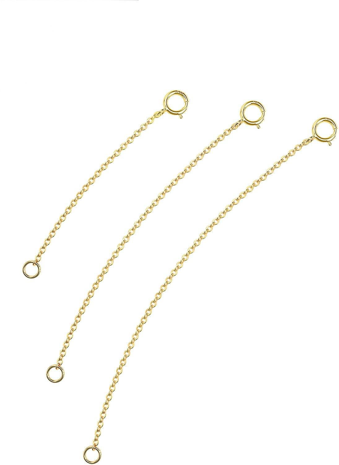 3Pcs Necklace Extenders 14k Gold Plated Extender Chain 925 Sterling ...