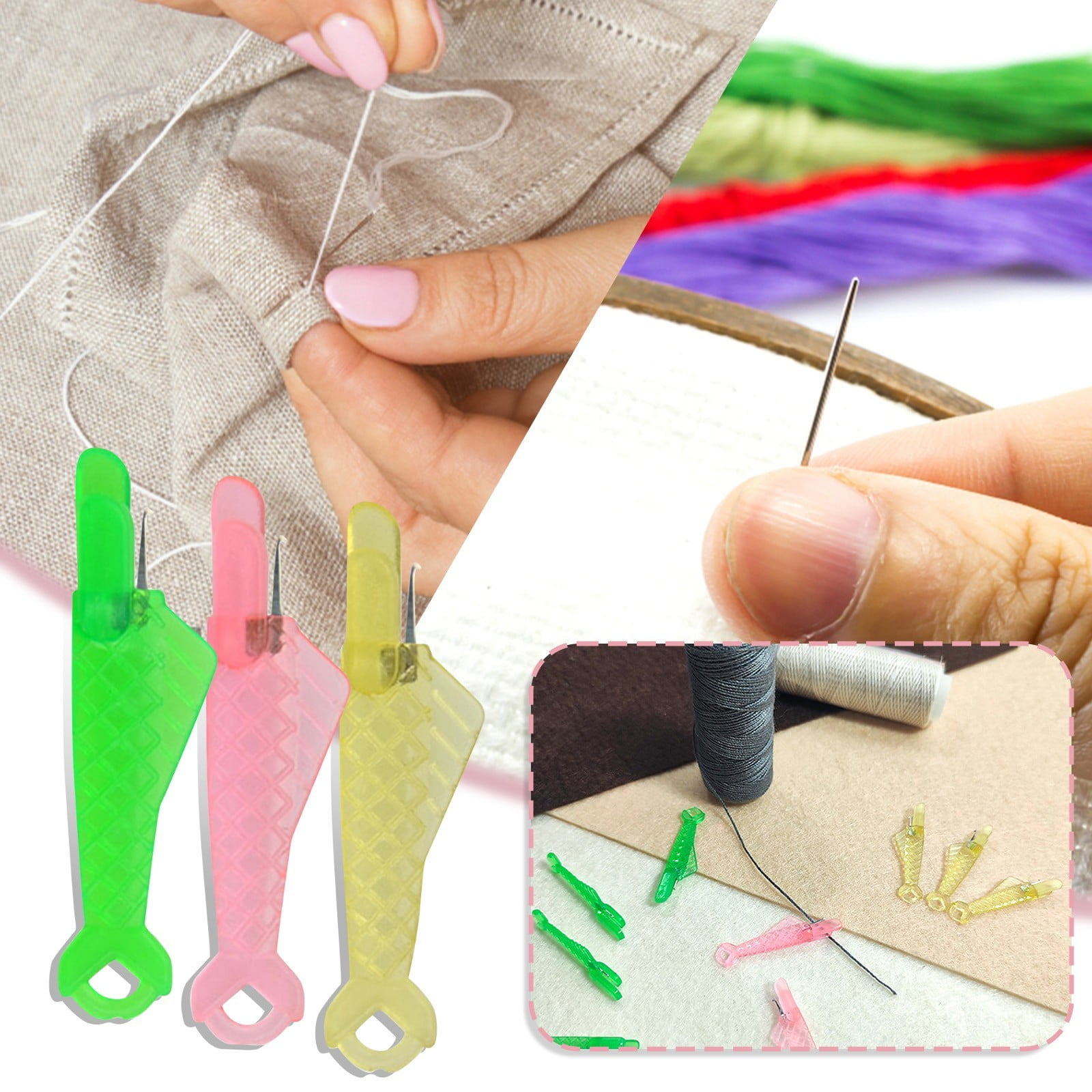 3Pcs Needle Threader Fish Shaped Automatic Sewing Threader Plastic ...