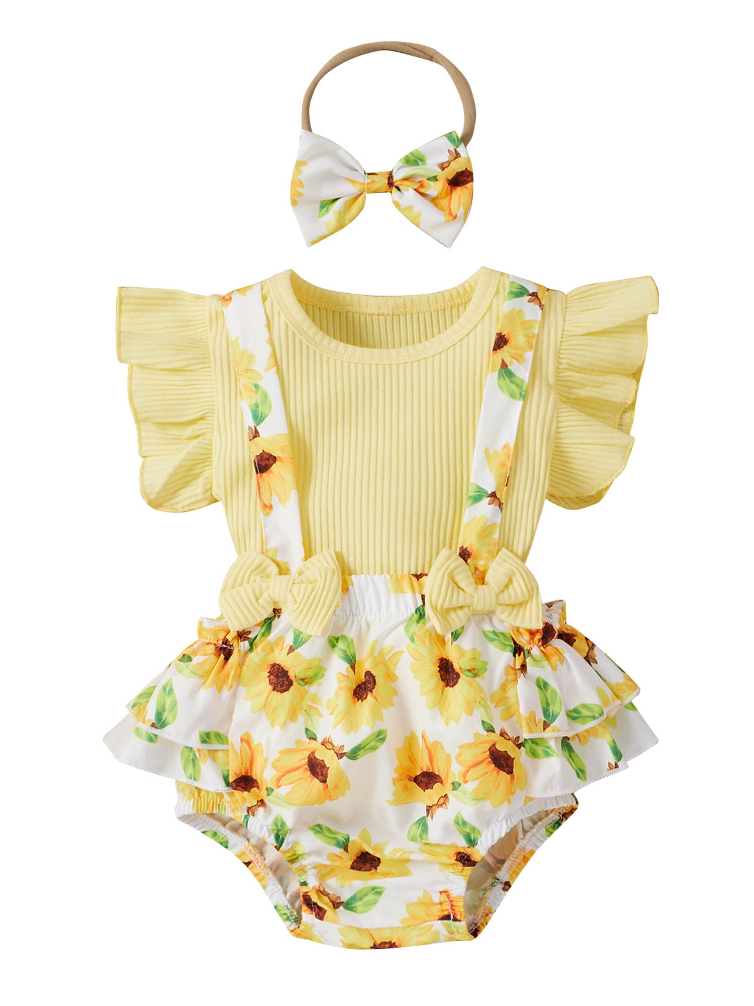 3Pcs Newborn Baby Girl Summer Clothes Floral Romper Jumpsuit Shorts 3M 6M 12M 18M Outfits Set ...