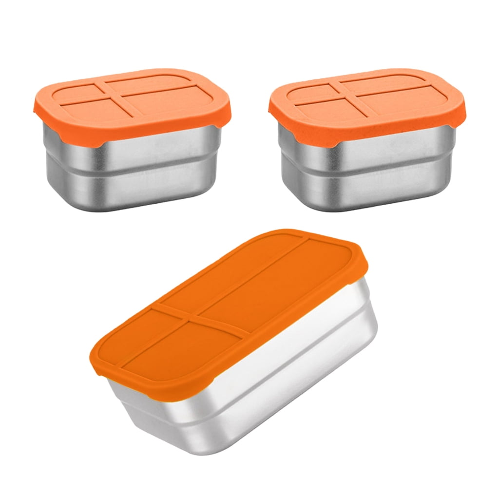 3Pcs Nonrust Steel Lunch Boxes Microwave Safe Leak Resistant Design ...