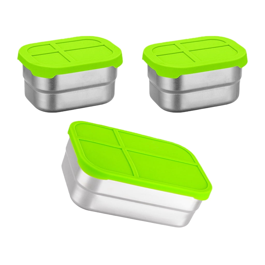 3Pcs Nonrust Steel Lunch Boxes Microwave Safe Leak Resistant Design ...