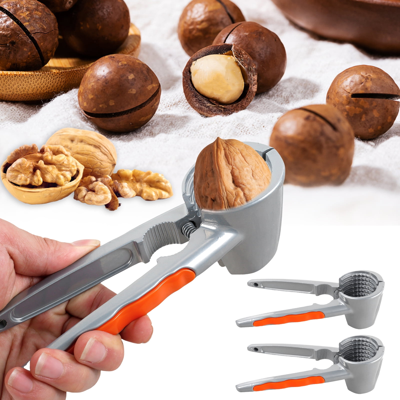 3Pcs Nut Cracker Funnel Shape Pecan Nut Cracker with Non Slip Handle Ziny Alloy Nutcracker ...