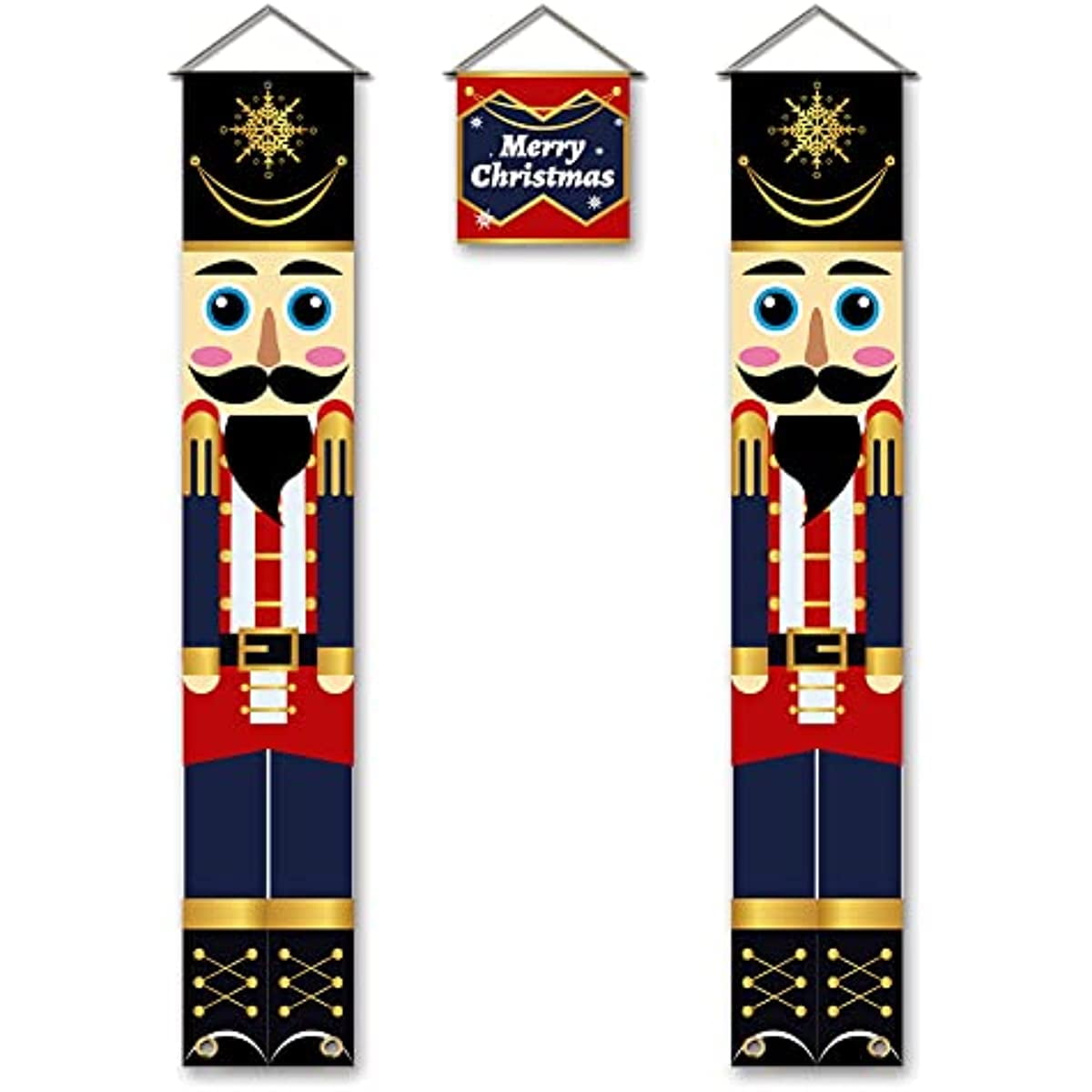 3Pcs Nutcrackers Porch Banner Merry Christmas Banner Soldier Model ...