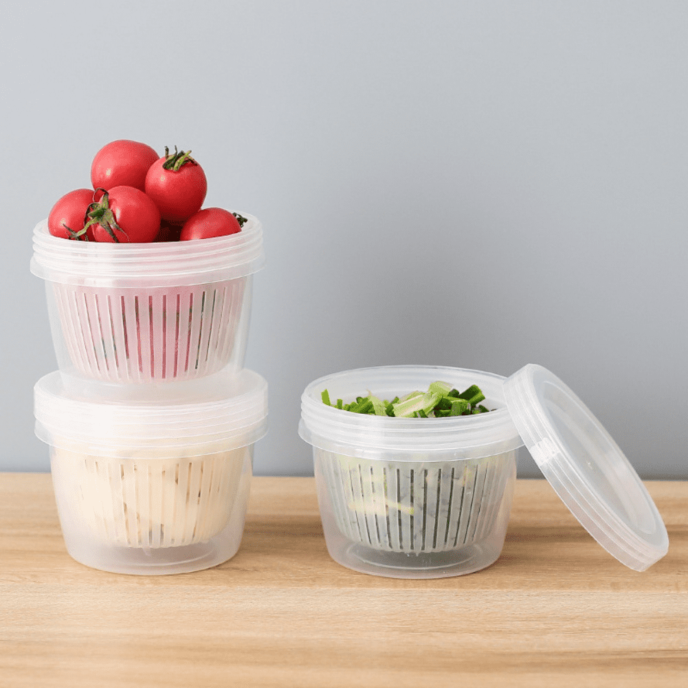 3Pcs Onion Storage Containers with Seal Lid Tomato Saver Preservation ...