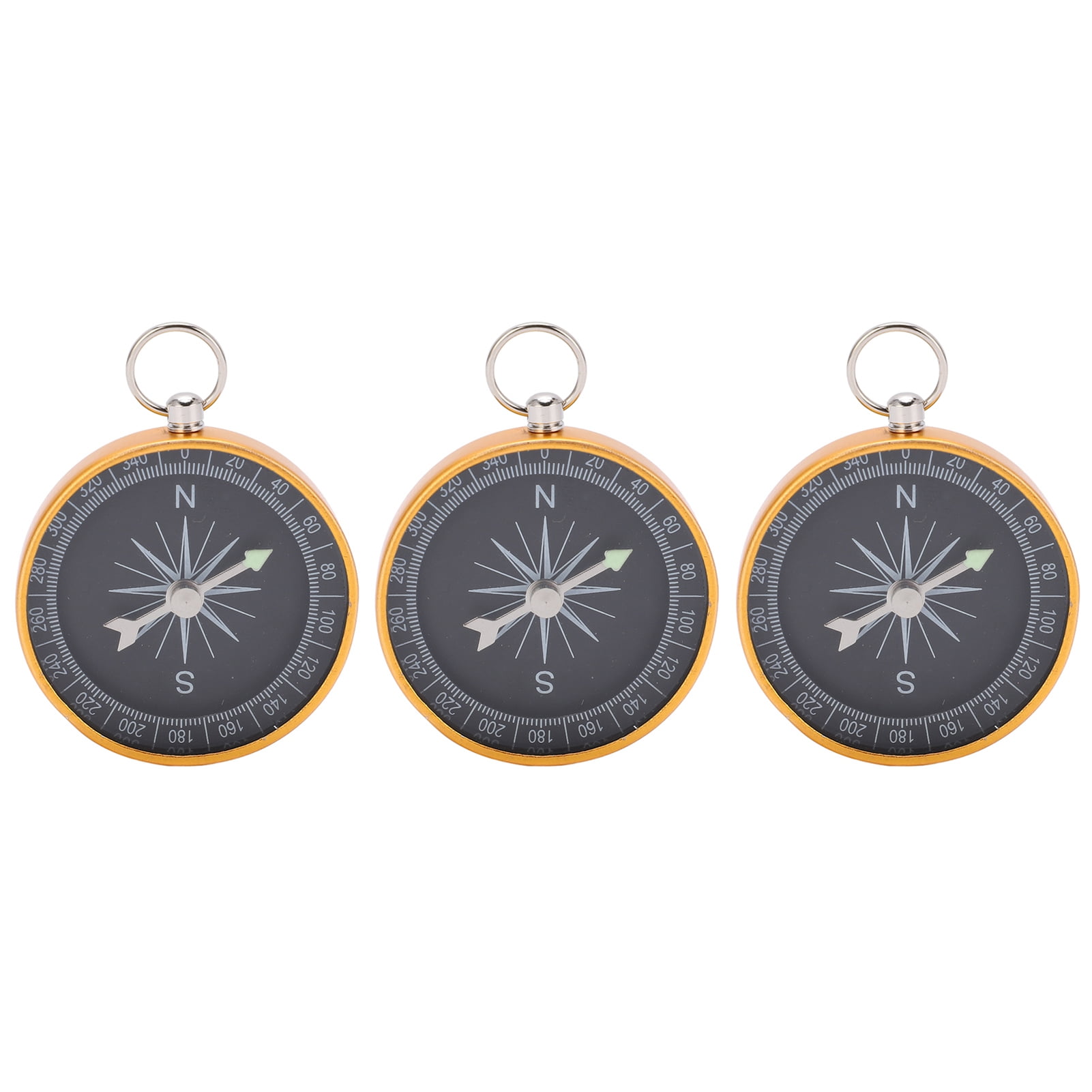 3Pcs Orienteering Compass Aluminum Alloy Keychain Compass for Hiking ...