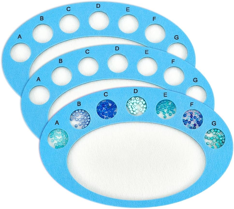 3Pcs Oval Felt Beading Mat 7x11x0.3inch Felt Bead Design Board with ...