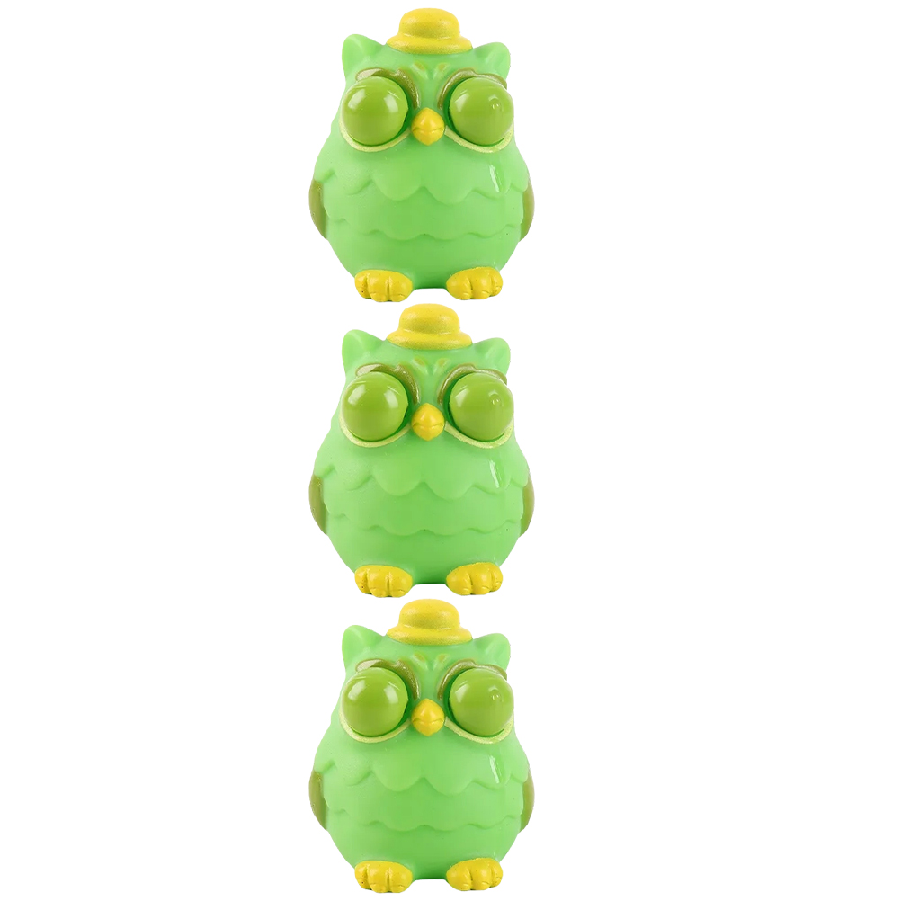 MLINS Hemoton 3Pcs Owl Squeeze Toys Cartoon Popping Eyes Animals ...