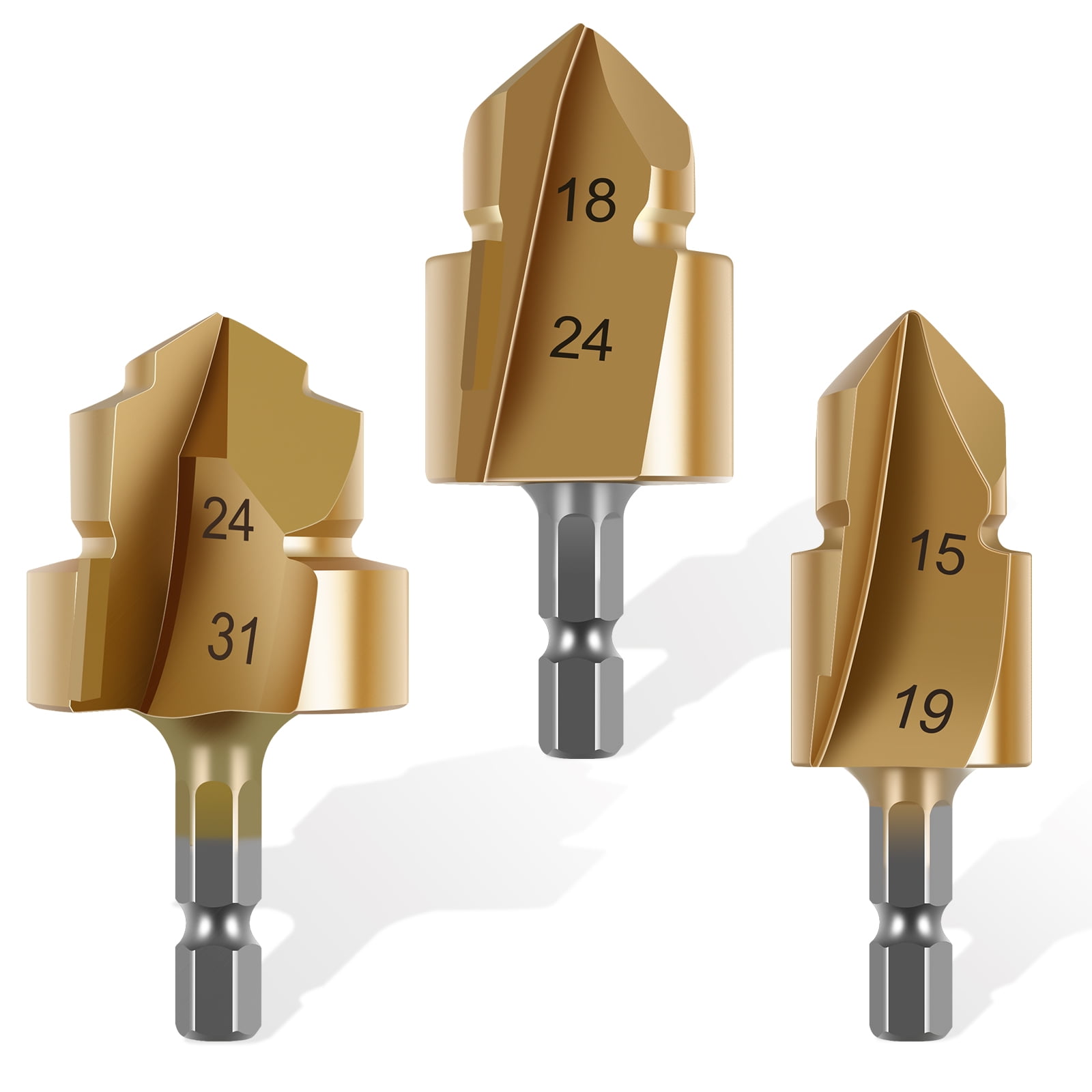 3Pcs PPR Lifting Stepped Drill Bit Set HSS Pipe Reaming Drill Bit ...