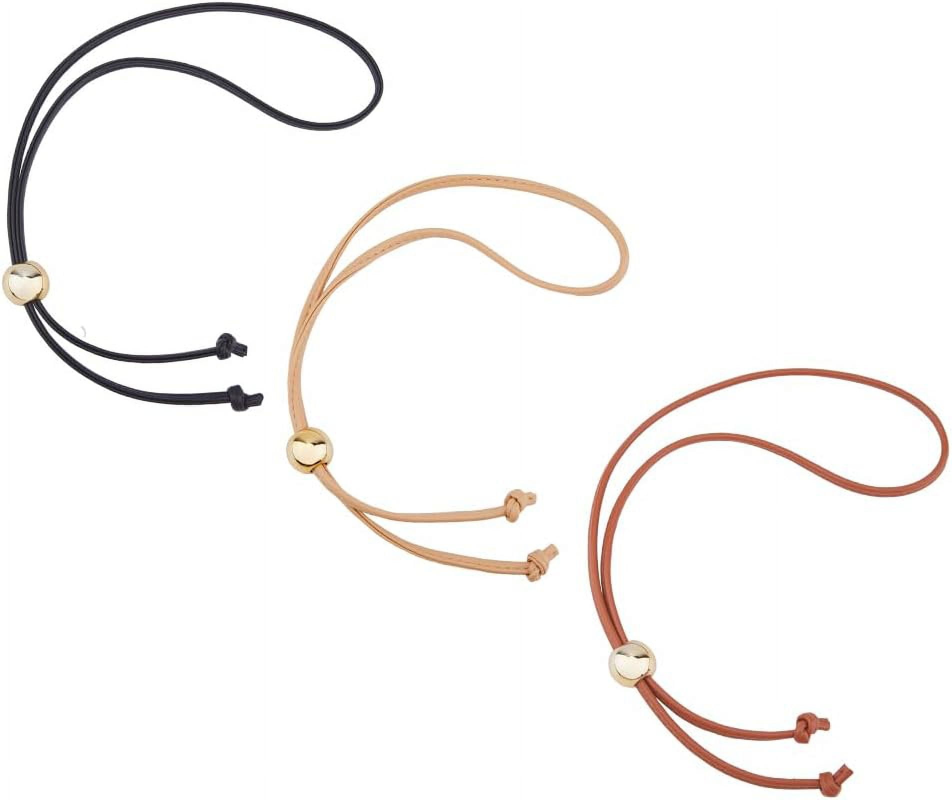 3Pcs PU Leather Bag Drawstring 35.43inch Detachable Leather Pull String Adjustable Drawstring ...