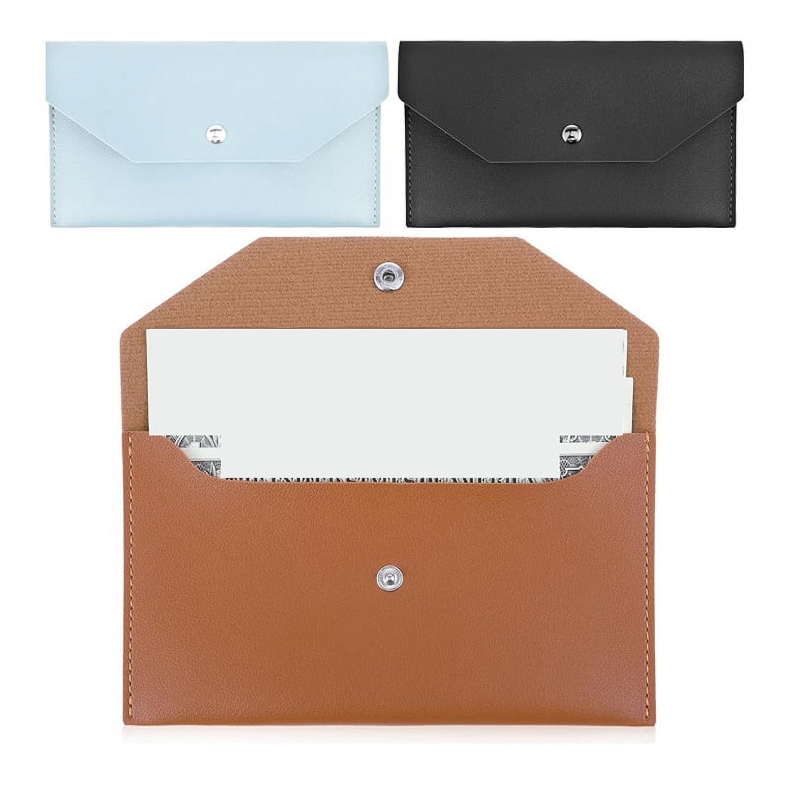 3Pcs PU Leather Cash Envelopes, Waterproof Money Envelopes Reusable ...
