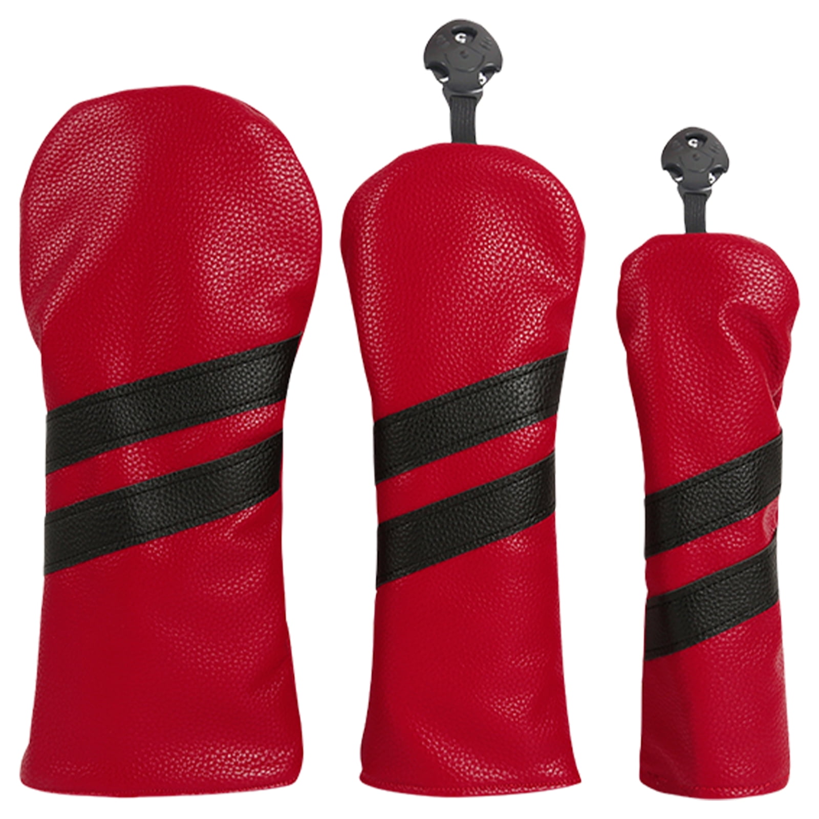 3Pcs PU Leather Golfs Club Head Cover Golfs Driver Headcover Stripe ...