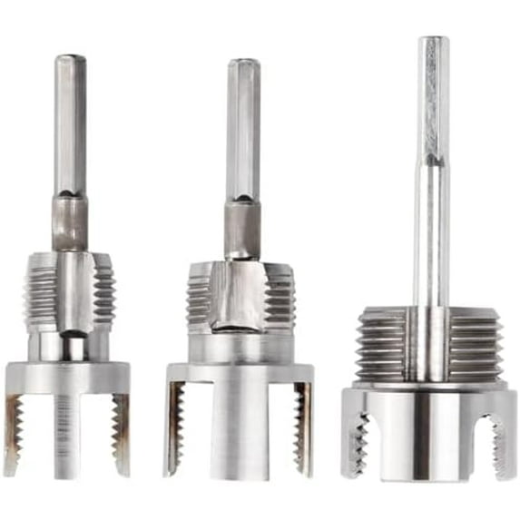 3Pcs PVC Pipe Threader Kit 1/2" 3/4" 1" NPT, Integrated Internal ...