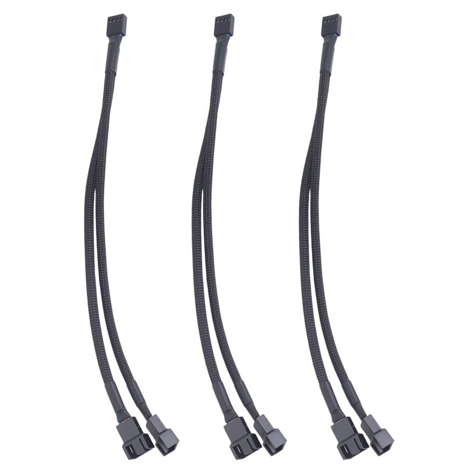 3Pcs PWM Fan Splitter Cable 2Way 4Pin Y Sleeved Extension Power 1To2 ...