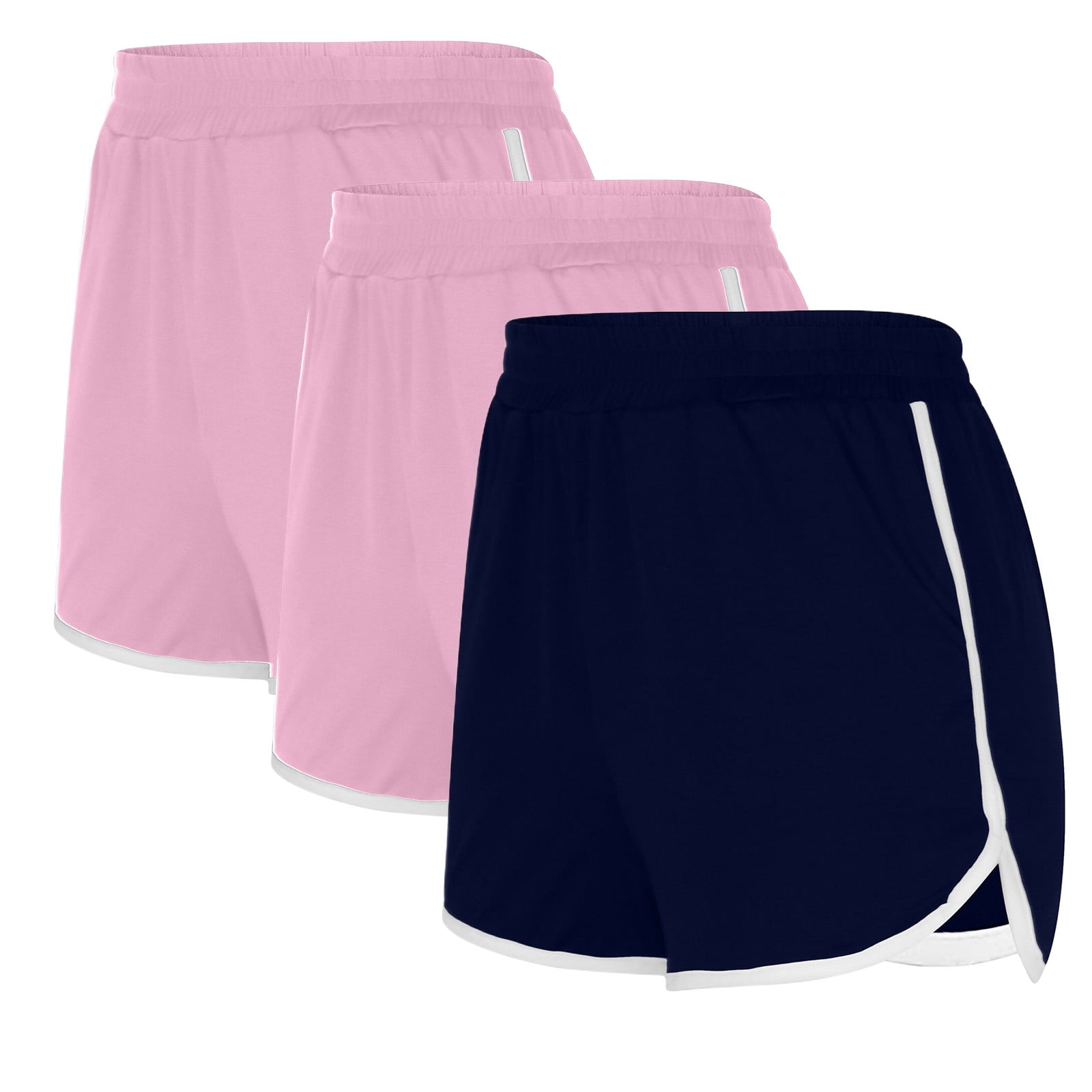 ZQUUVOU 3PCS Packs Dance Shorts Sports Short Waistband Casual Loose ...