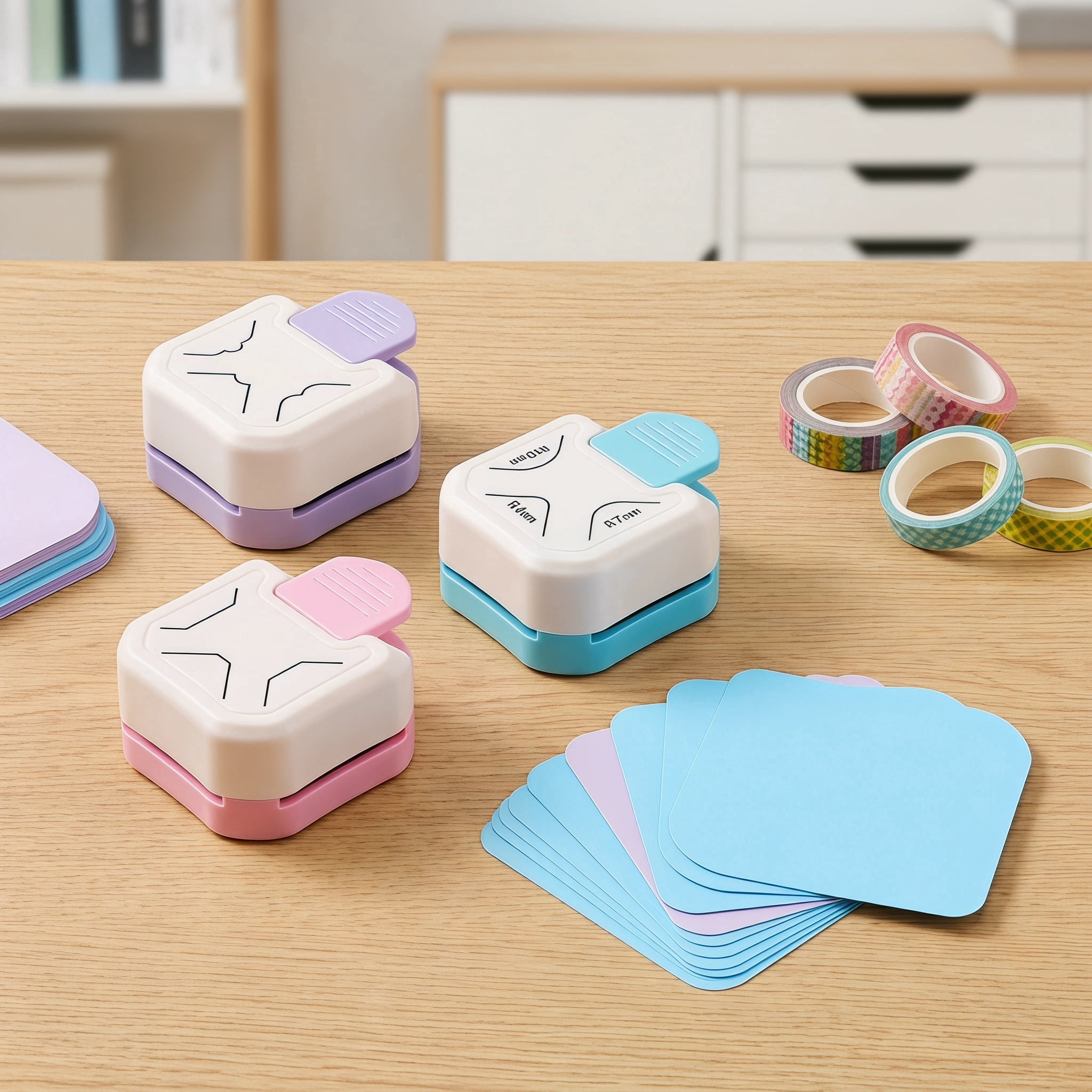 3Pcs Paper Corner Rounder, (R4mm+R7mm+R10mm) 3 Way Beauty Shape Corner ...