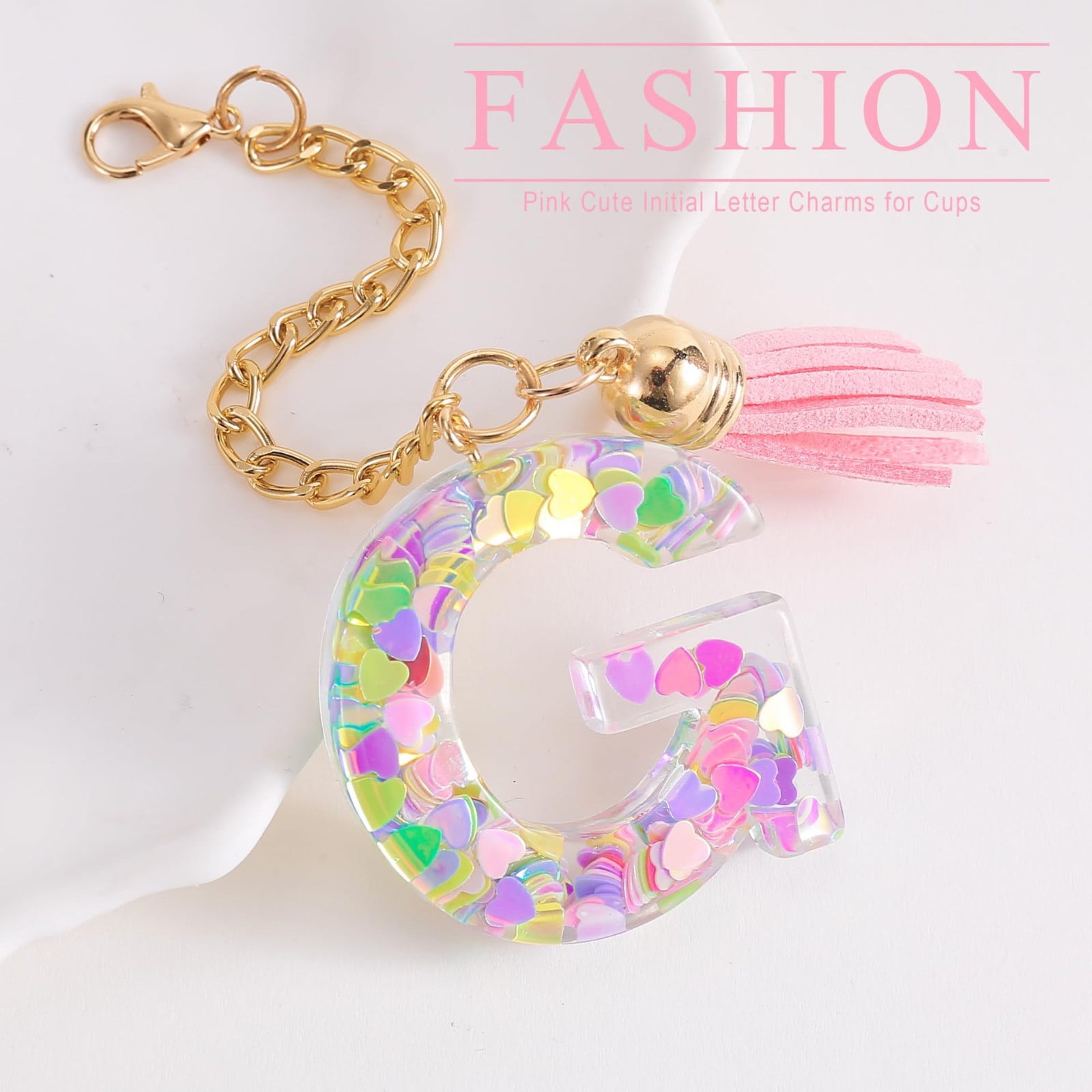 3Pcs Personalized Letter Keychain MORESEC under $5 Elegant Epoxy Resin ...