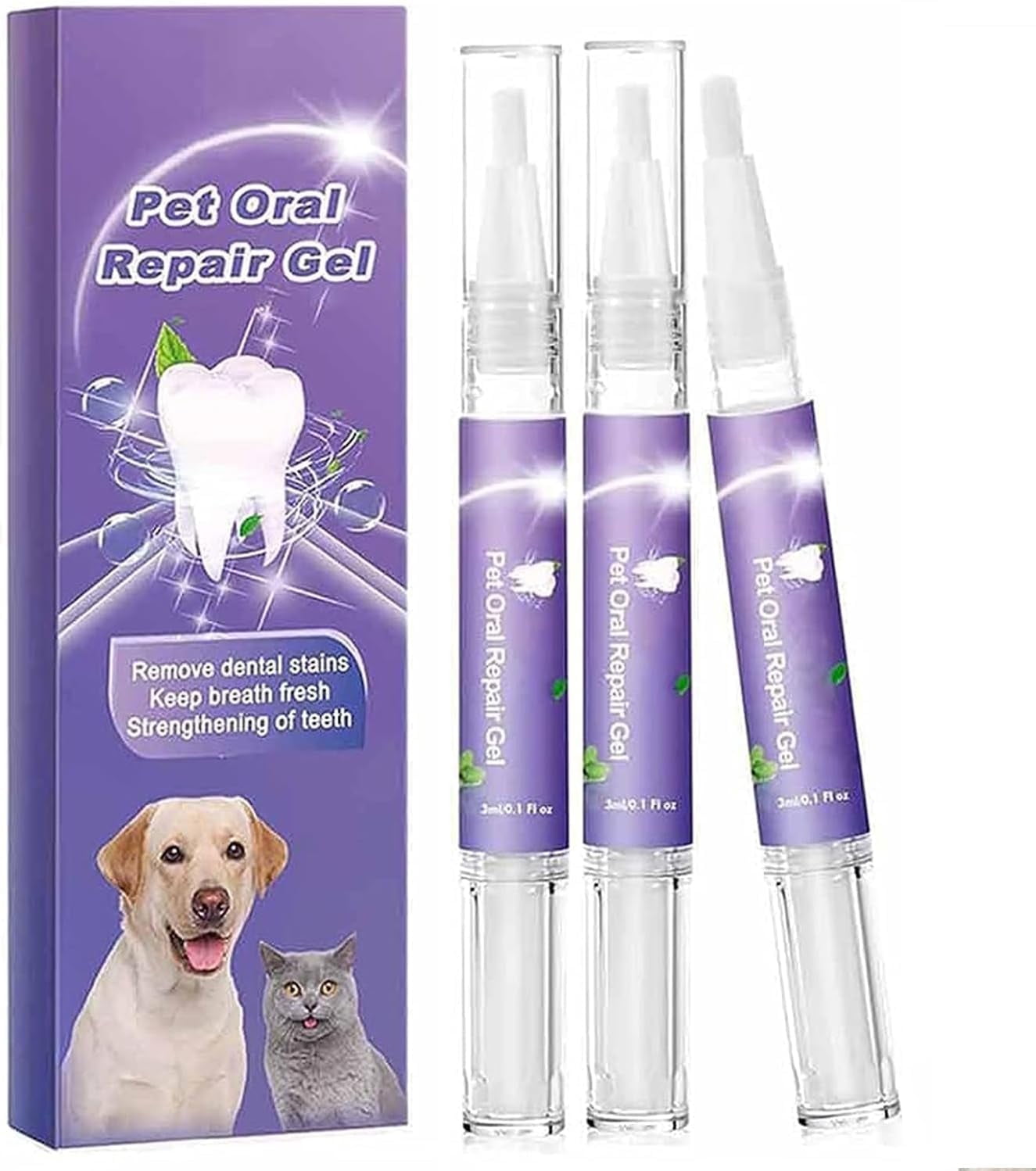 3Pcs Pet Oral Repair Gel, Pet Oral Restoration Whitening Gel, Pet Teeth ...