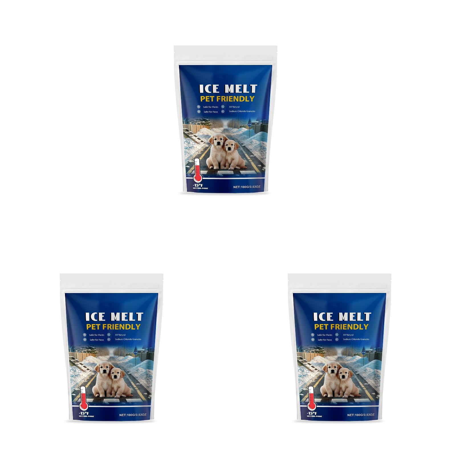 3Pcs Pet-Safe Ice Melt Granules - Concrete-Friendly Fast-Acting De-Icer ...