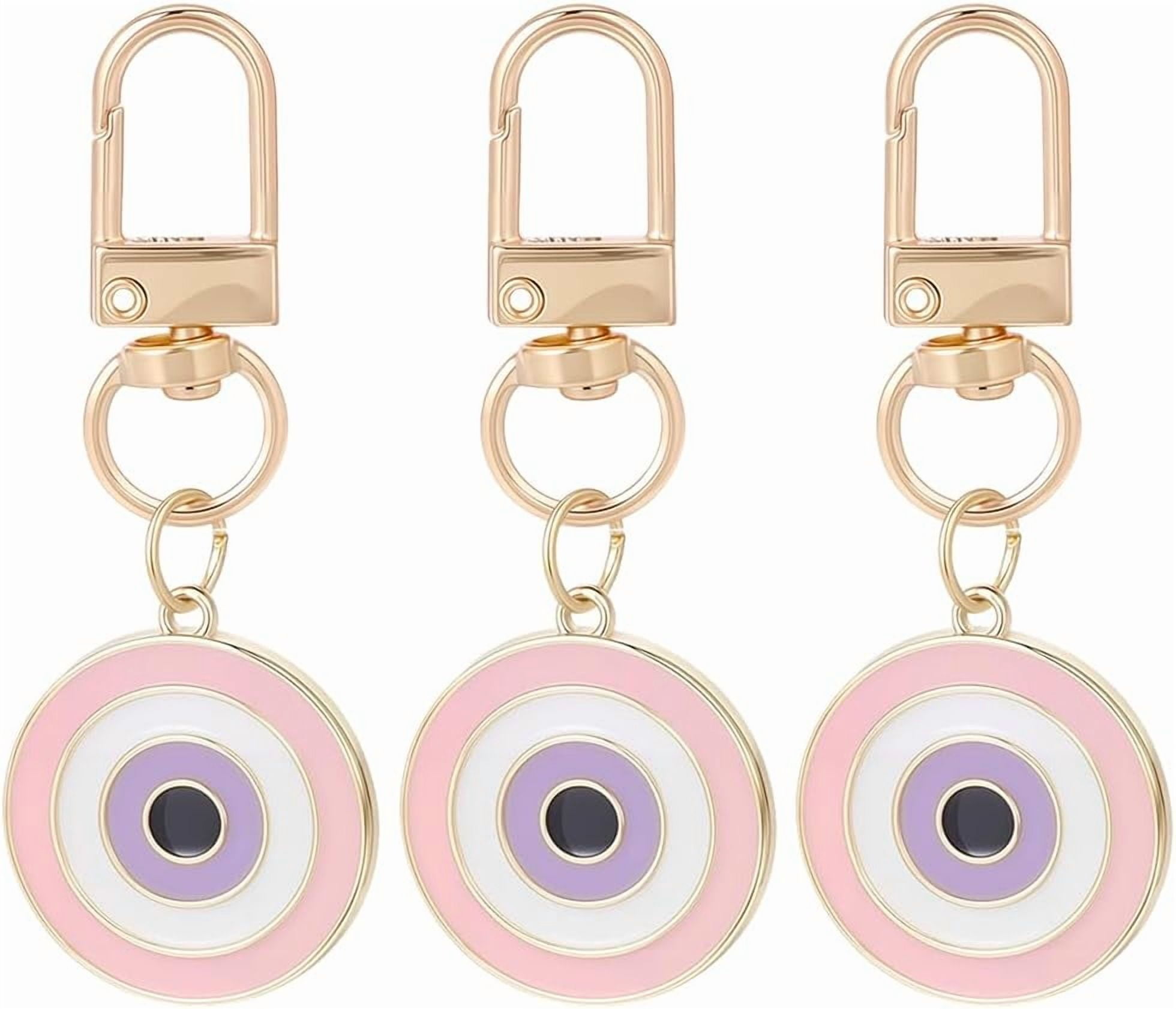 3Pcs Pink Key Chain Metal Swivel Snap Hooks Keychain Clasp Enamel ...