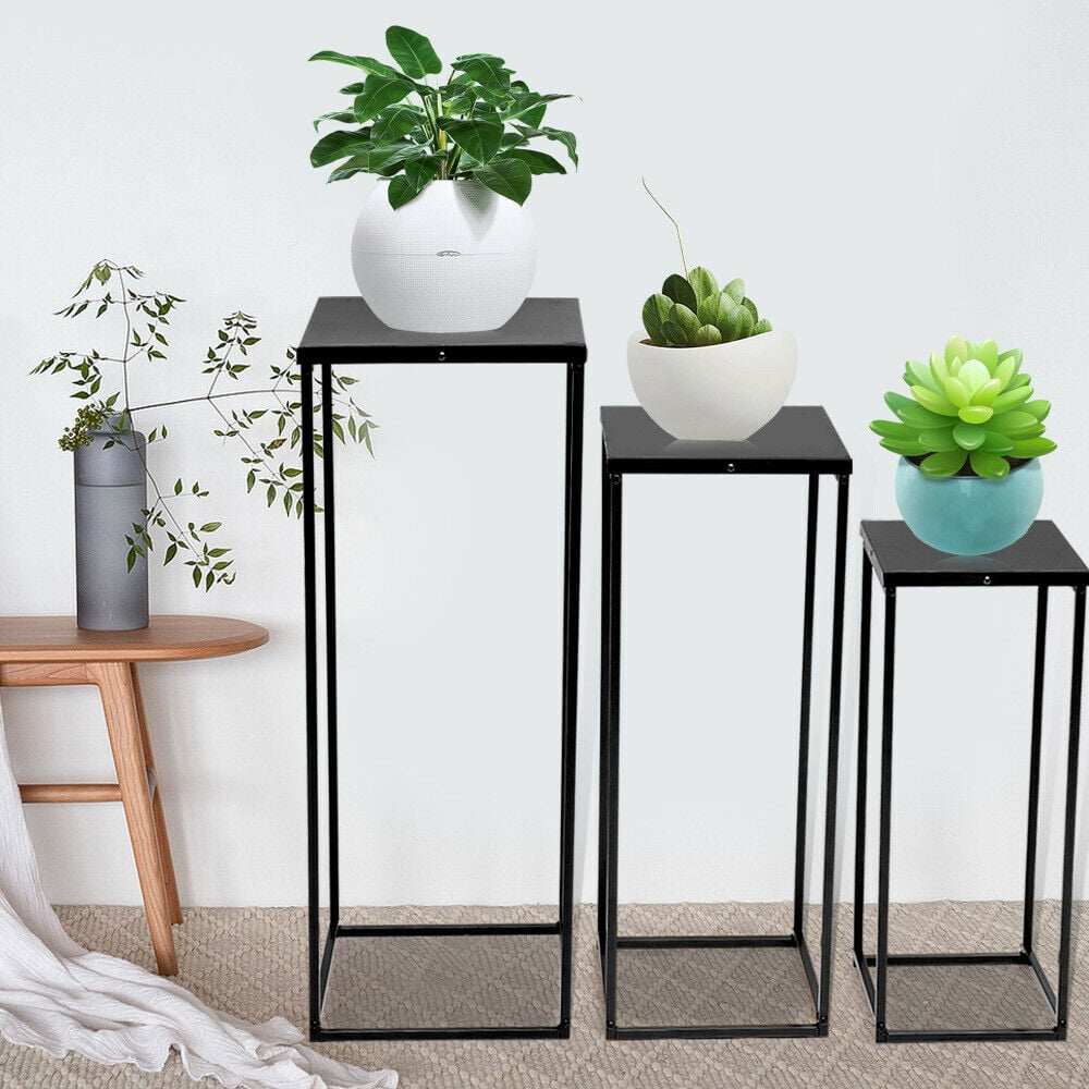 3Pcs Plant Metal Stand Detachable Side Table Book Curio Storage Rack ...