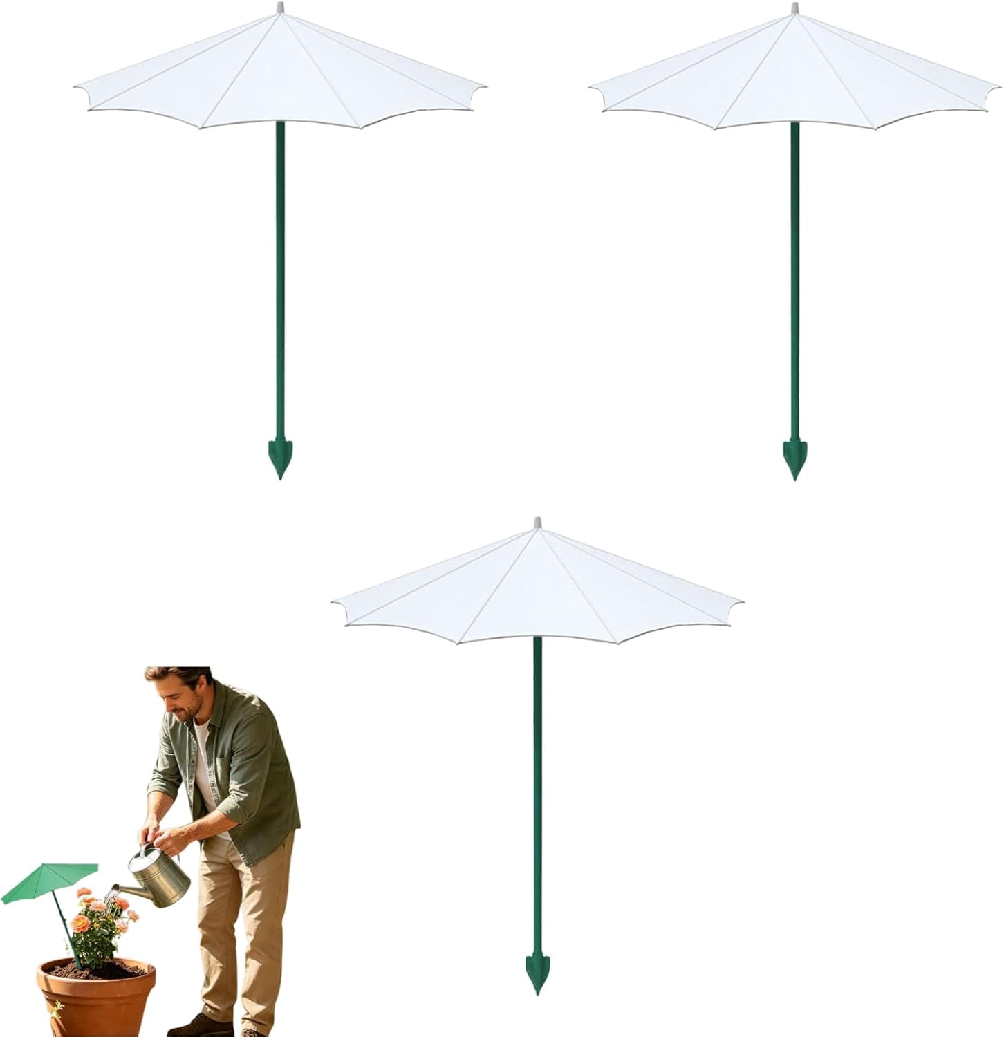3Pcs Plant Umbrellas for Outdoor, 13.4" Potted Plant Sun Shades ...
