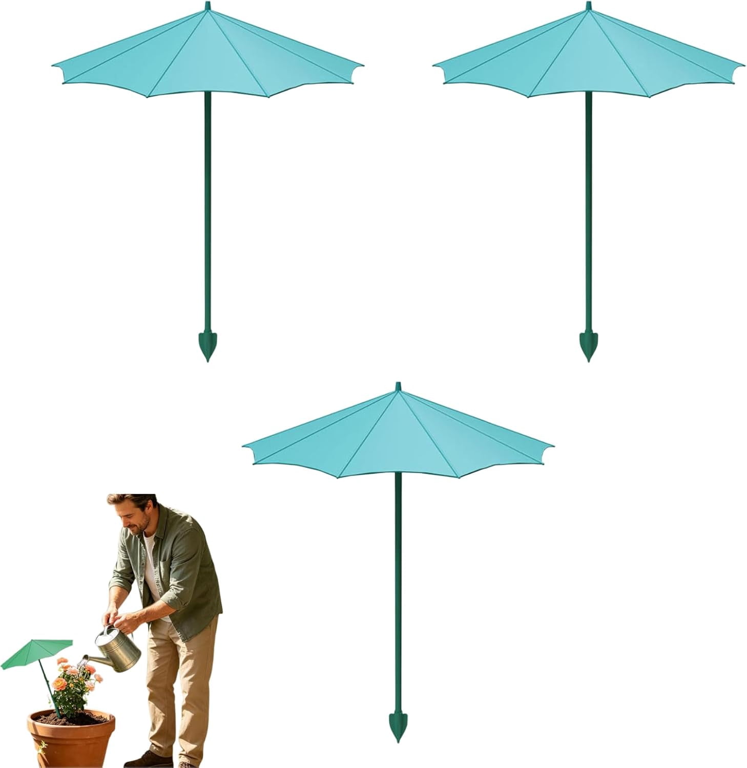 3Pcs Plant Umbrellas for Outdoor, 13.4" Potted Plant Sun Shades ...