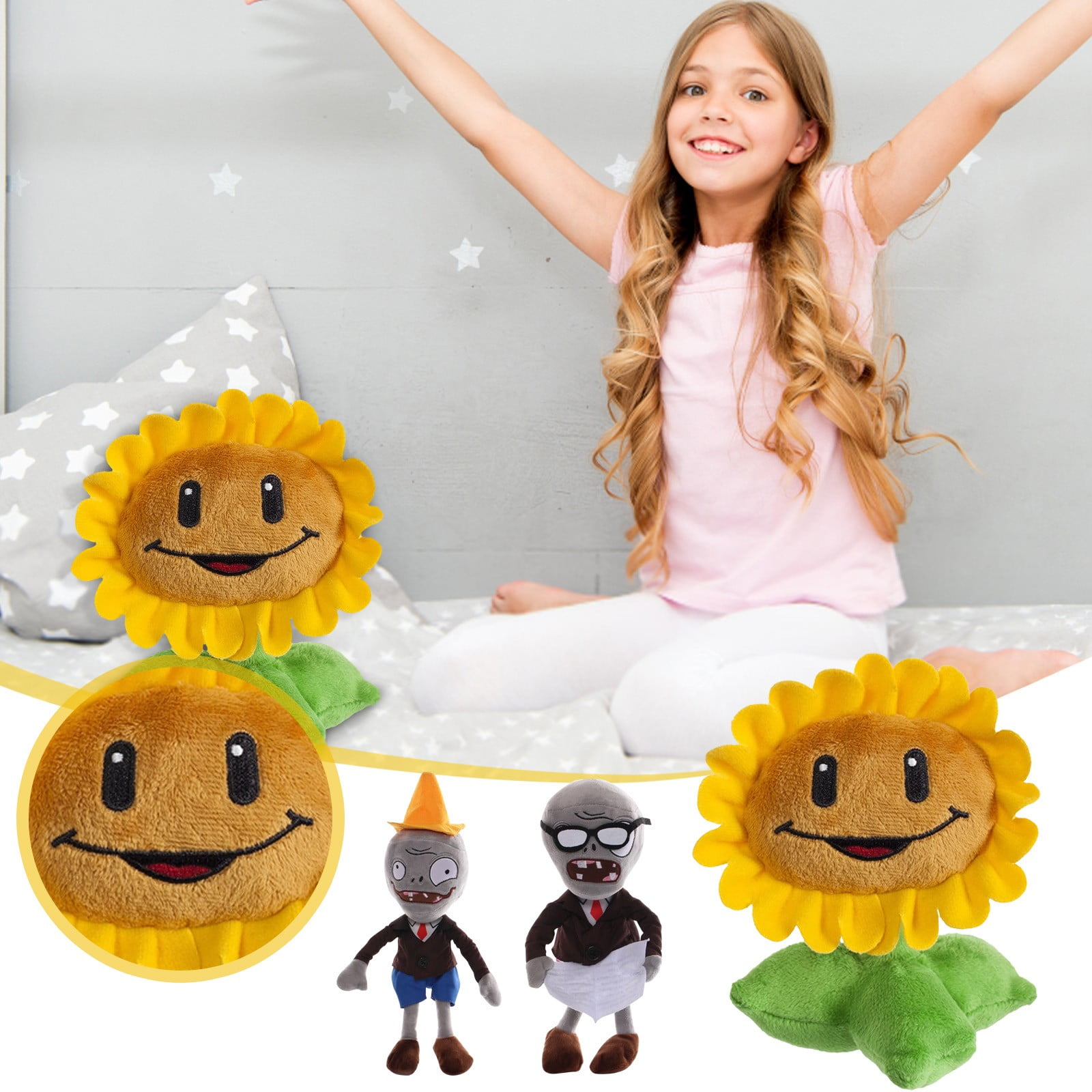 3Pcs Plants vs. Zombies Plush Dolls, Stuffed Animal Plush Toys, PvZ ...