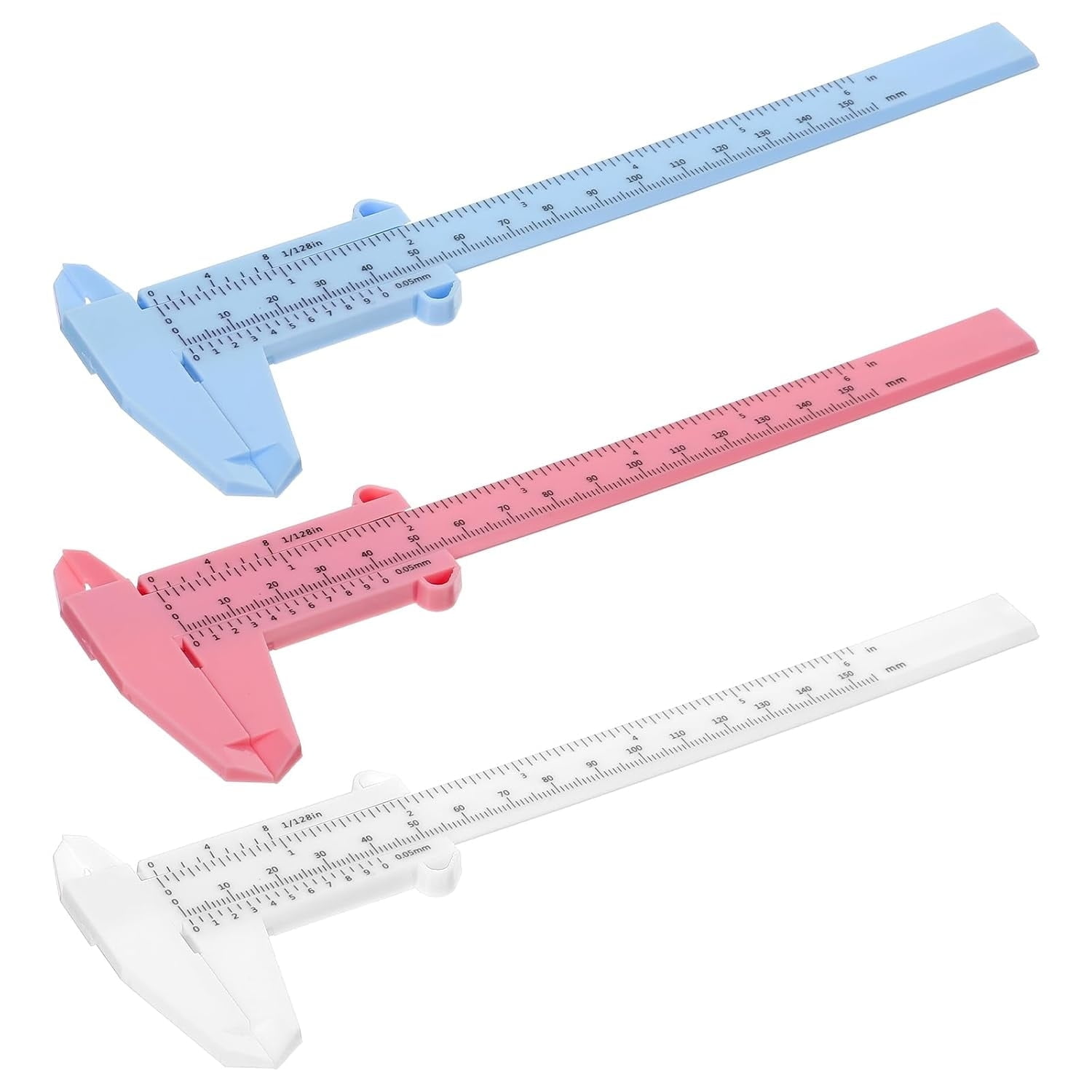 3Pcs Plastic Caliper Inch/Metric Mini Caliper Plastic Vernier 6 Inch150 ...