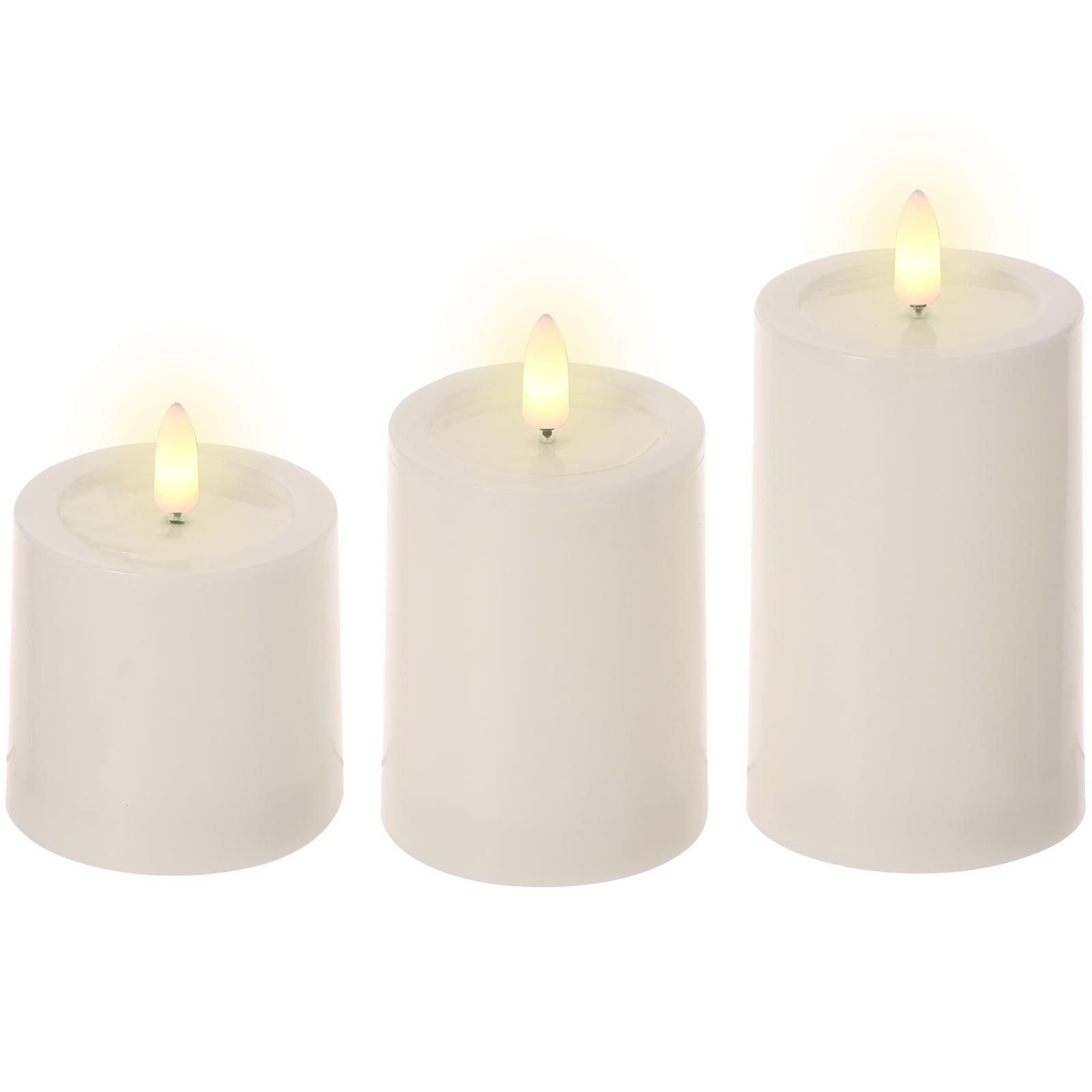 3Pcs Plastic Flameless Waterproof Candle Energy Saving Flameless LED ...