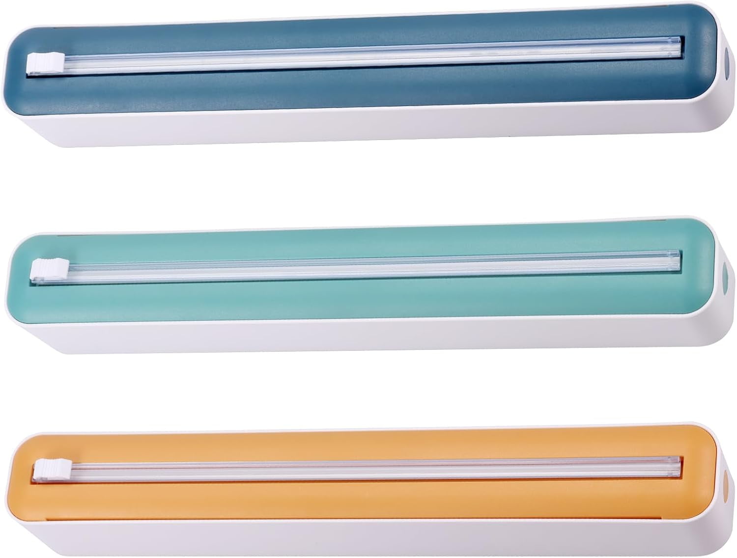 3Pcs Plastic Wrap Dispenser with Slide Cutter Practical Food Wrap ...