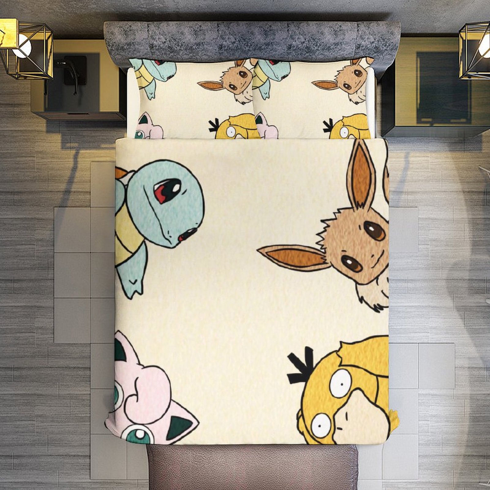 3Pcs Pokémon Charmander Squirtle Bulbasaur Jigglypuff Psyduck Eevee ...