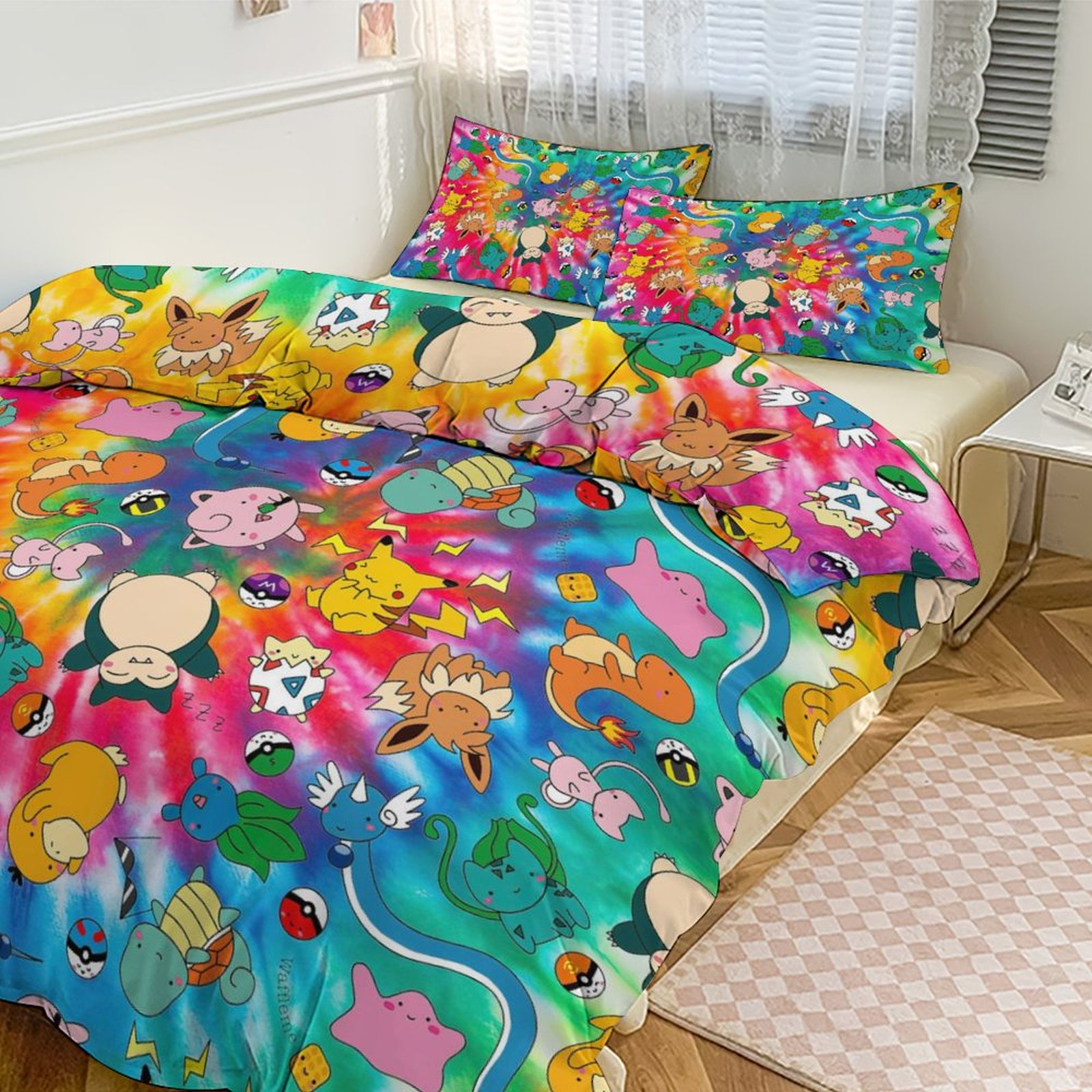 3Pcs Pokemon Bedding Set,Cute Comforter Set Ultra Soft Bedding Sets, 1 ...
