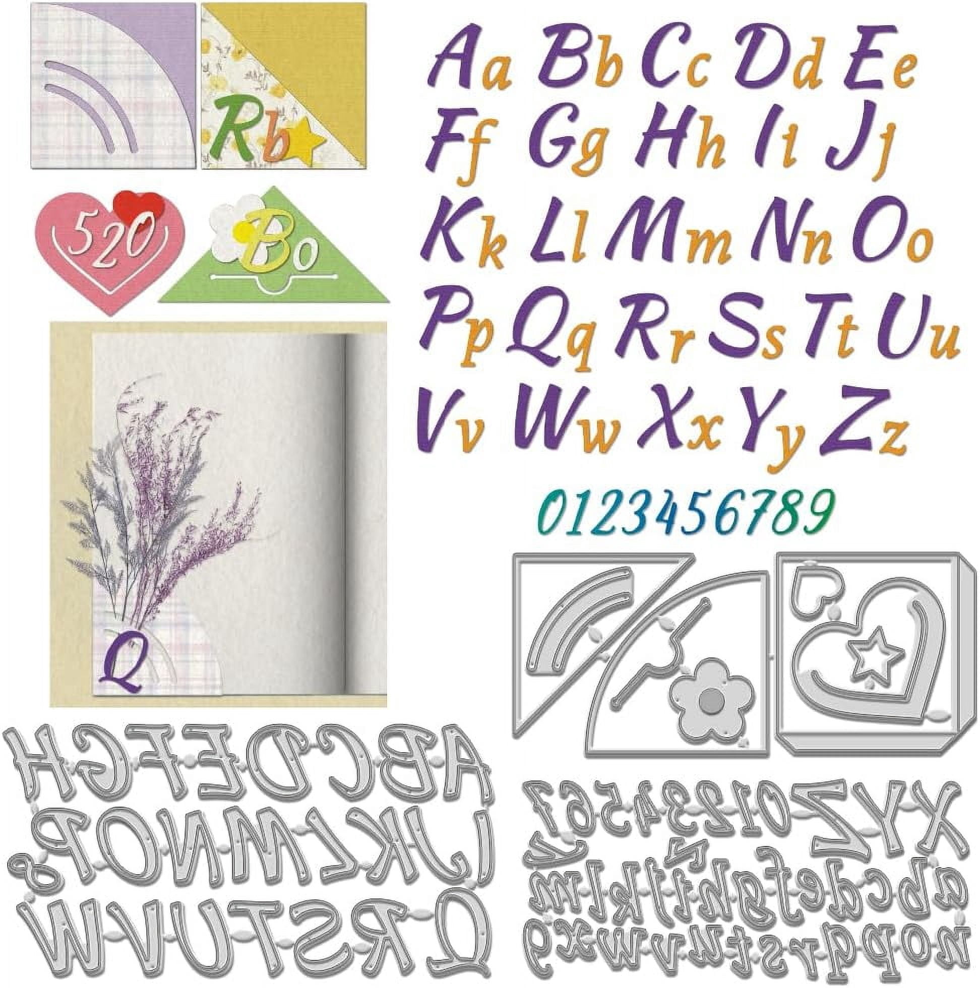 3Pcs Polygon Book Corner Lace Metal Cutting Dies Alphabet Die Cuts ...