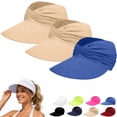 3Pcs Ponytail Hat Women's 50+ Sun Visor Hat Wide Brim Lightweight ...