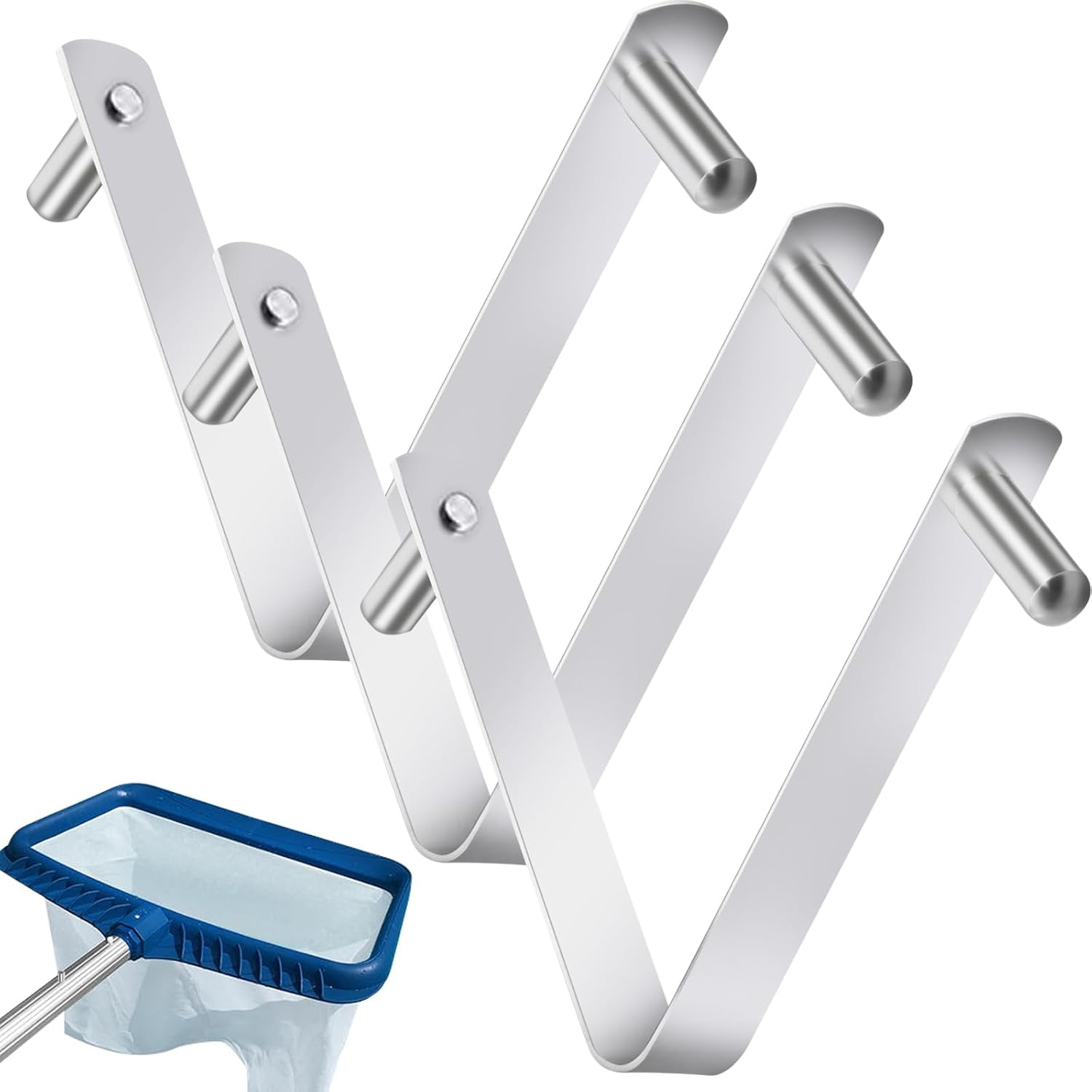 3Pcs Pool Brush Clip V-Shaped Clip, Pool Pole Clips Pool Hooks for ...