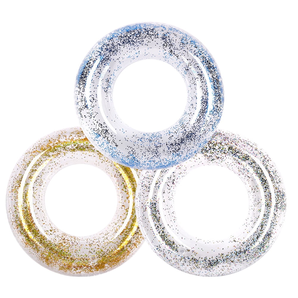 3Pcs Pool Rings For Kids Summer Fun Inflatable Glitter Swim Rings ...