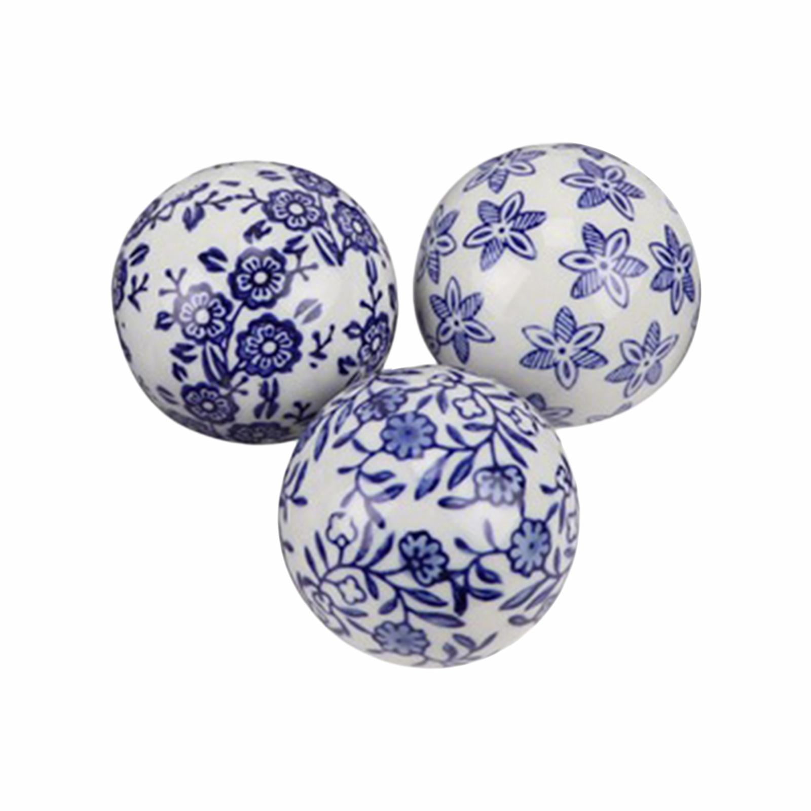 3Pcs Porcelain Ball Aquarium Decor Ceramic Balls for Vase Small Pond ...